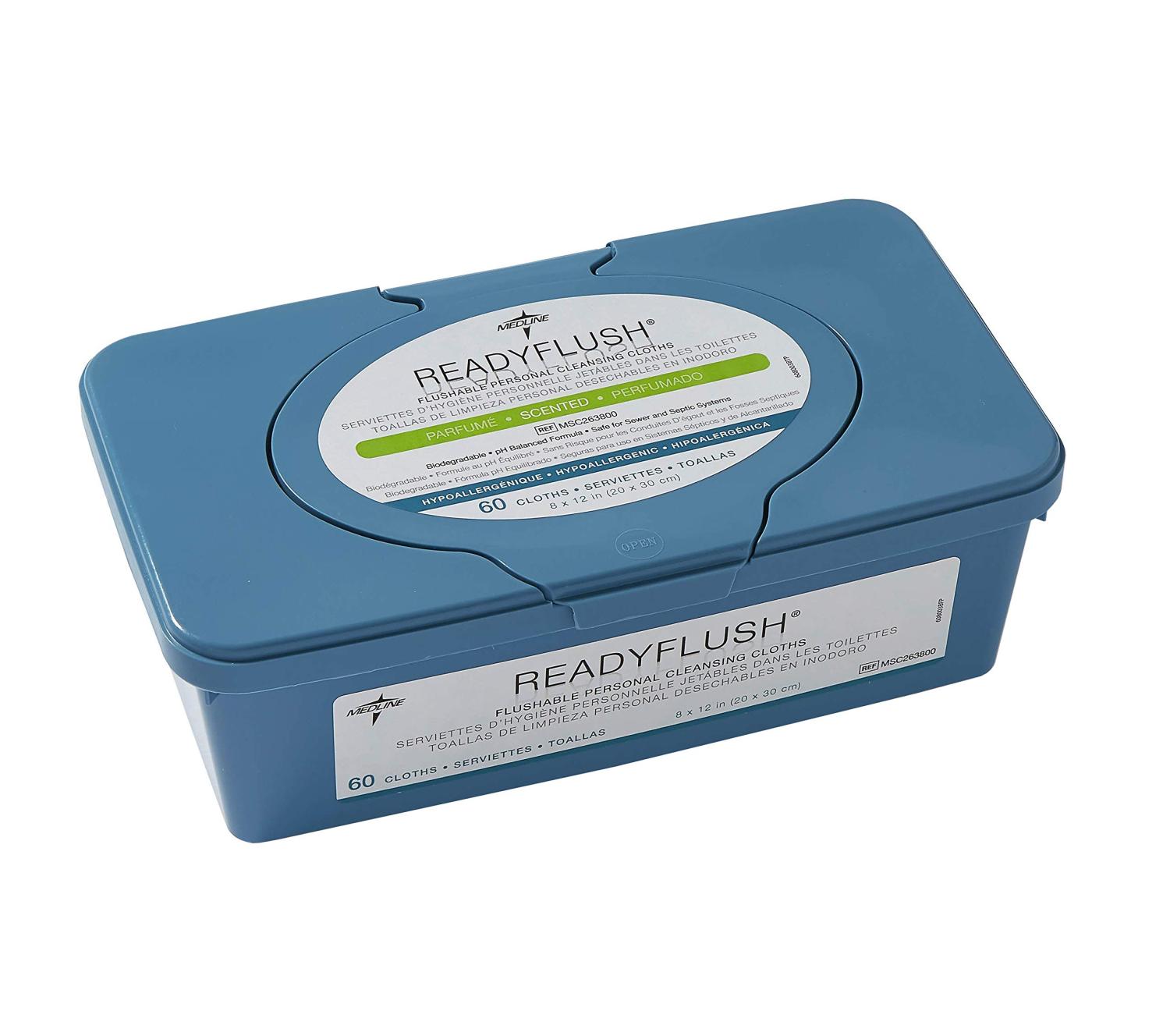 Medline ReadyFlush Large Adult-Sized 8x12 Personal Cleansing Cloths ...