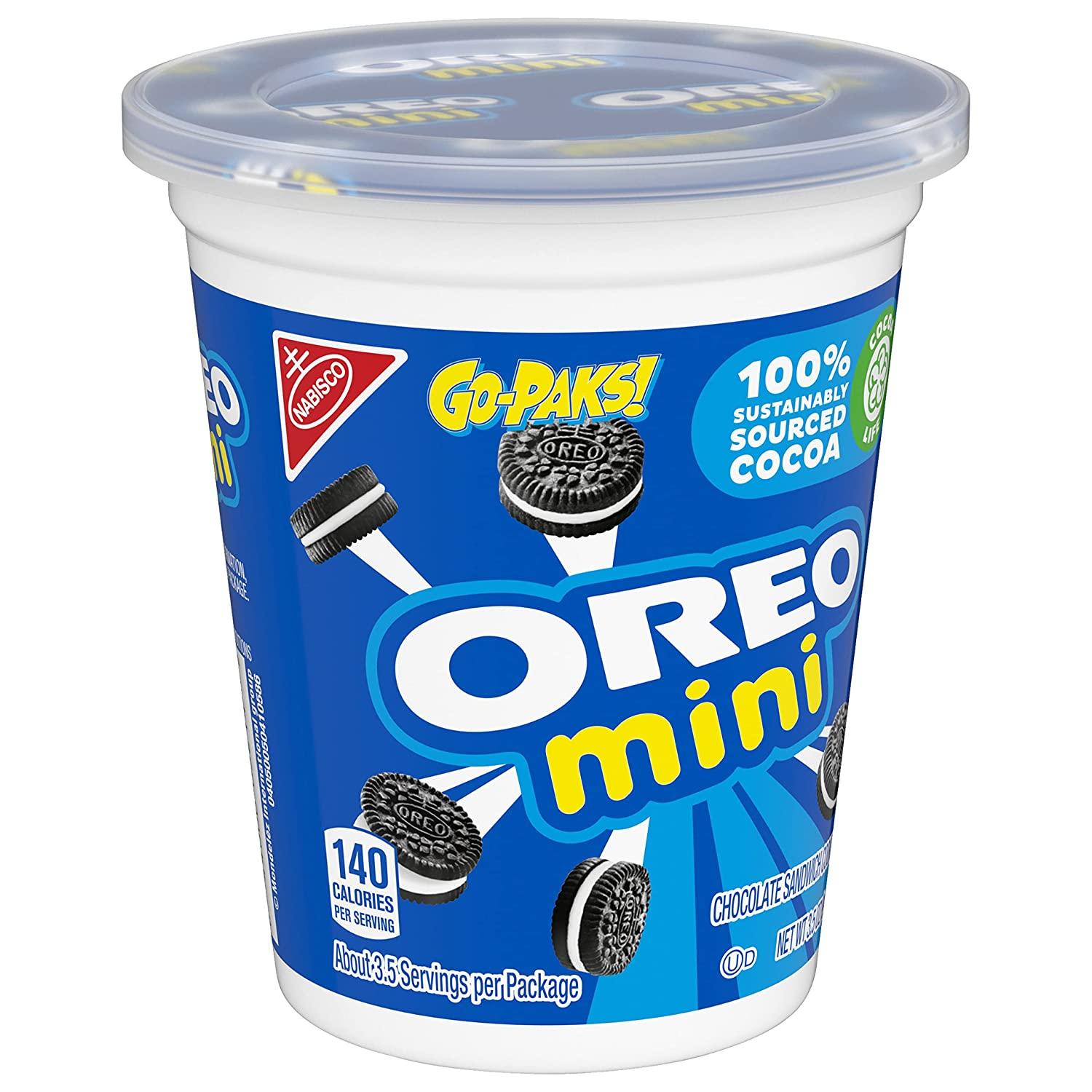 OREO Mini Chocolate Sandwich Cookies Go-Paks - 12 Packs of 3.5 Ounce ...