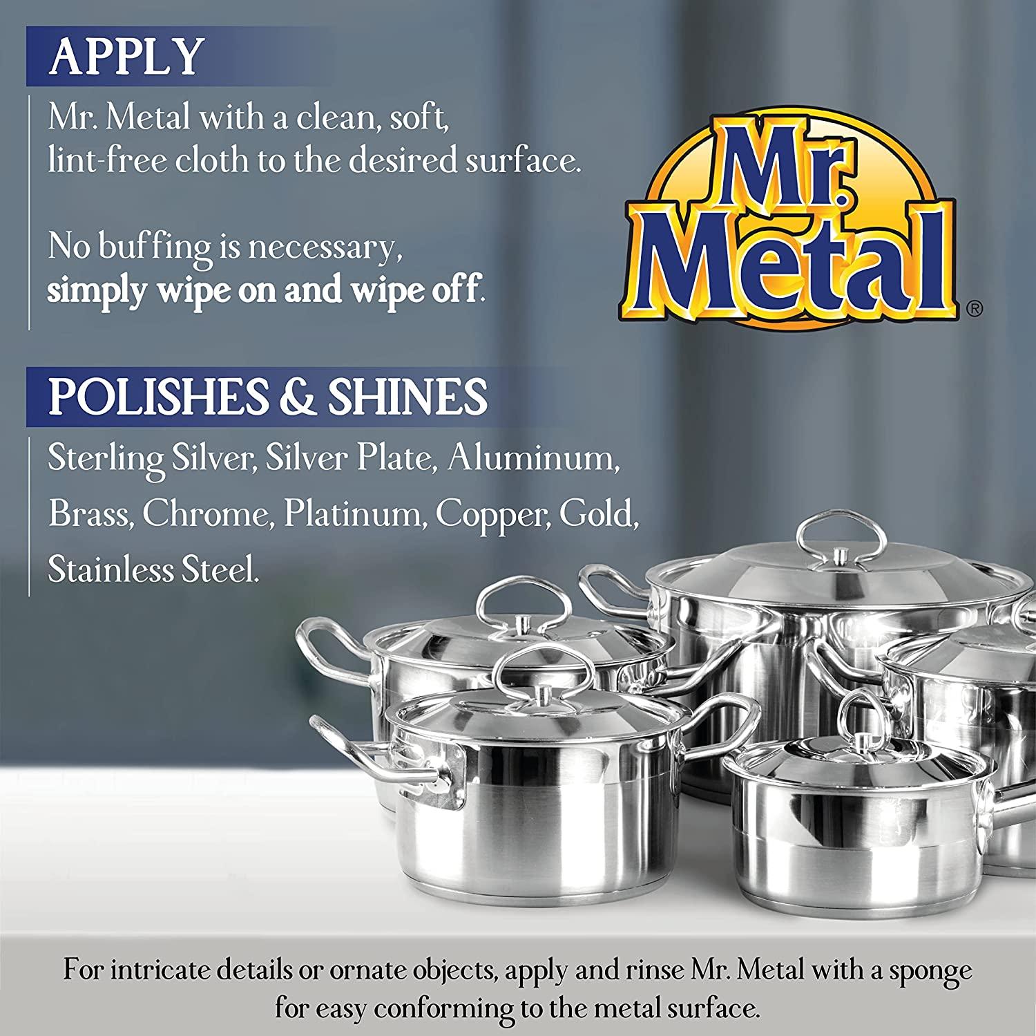 Mr. Metal Metal Polish Liquid - Non-Abrasive All Metal Cleaner - 8 oz ...
