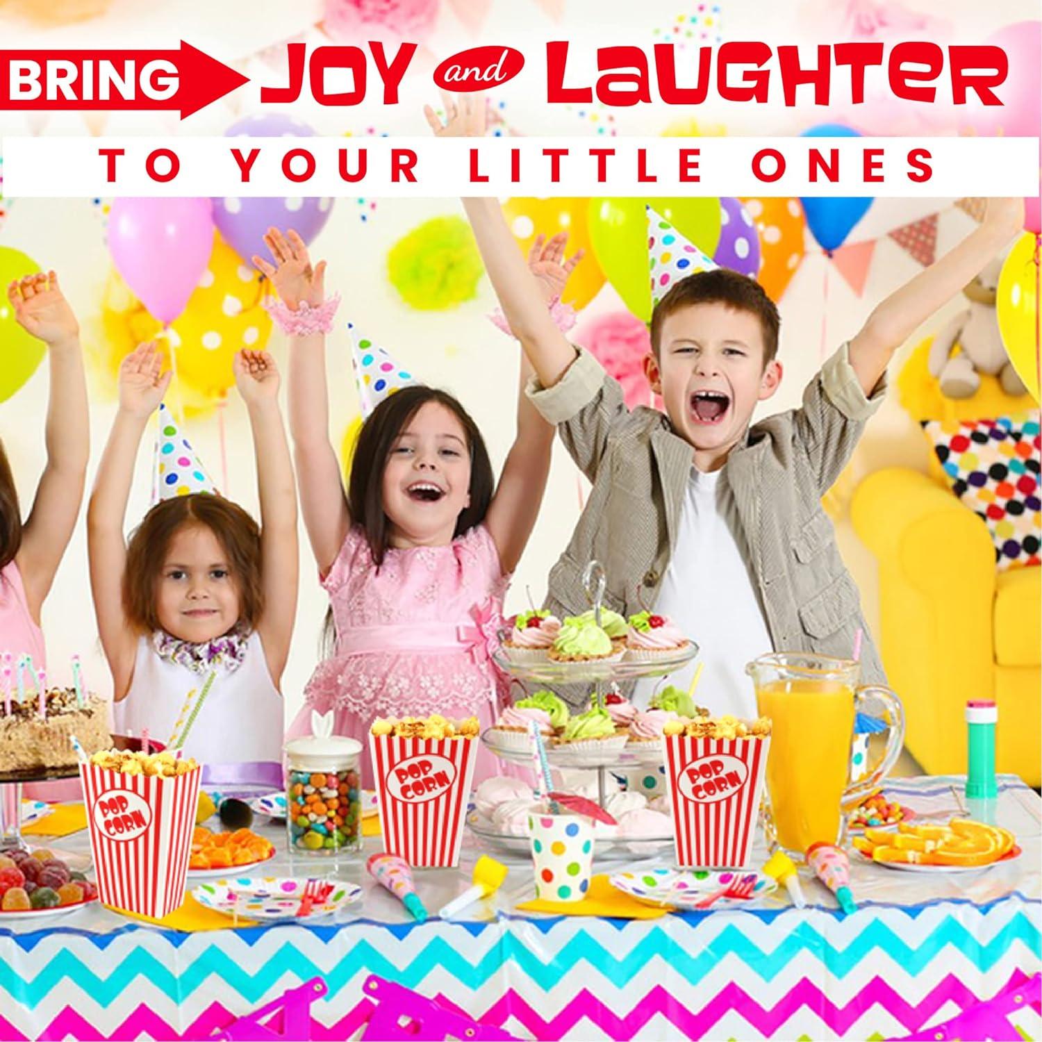 50 Pcs Popcorn Boxes for Party 5.5 Inches Tall Red & White Striped ...