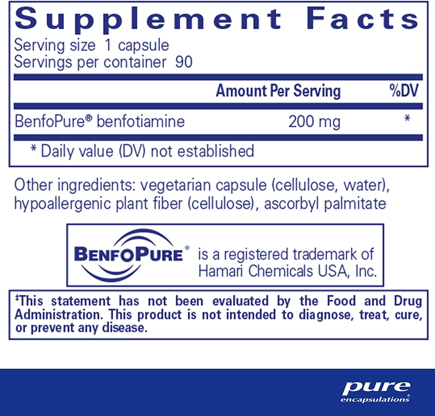 Pure Encapsulations BenfoMax B1 Supplement | 90 Capsules - Supports ...