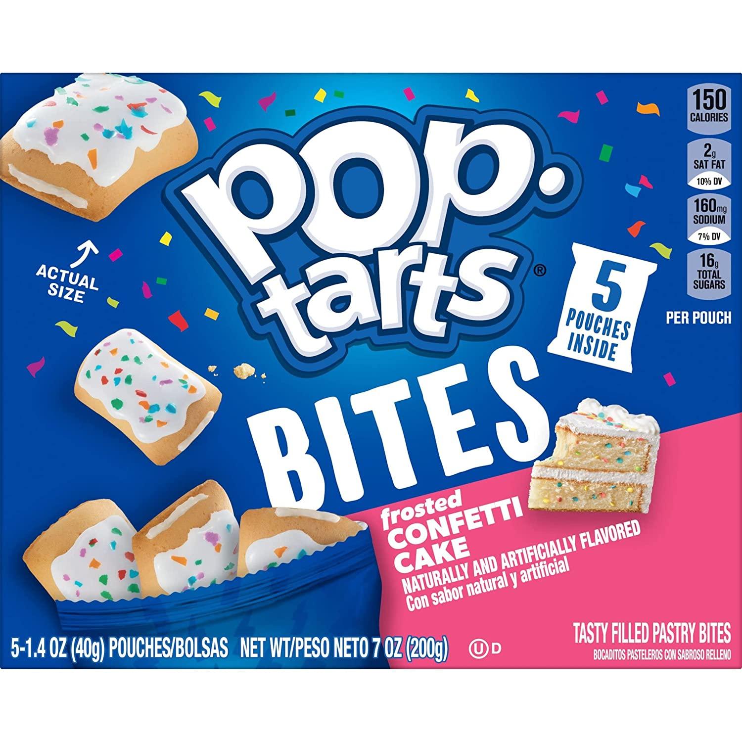 Pop-Tarts Bites Tasty Filled Pastry Bites Frosted Confetti Cake 7oz Box ...