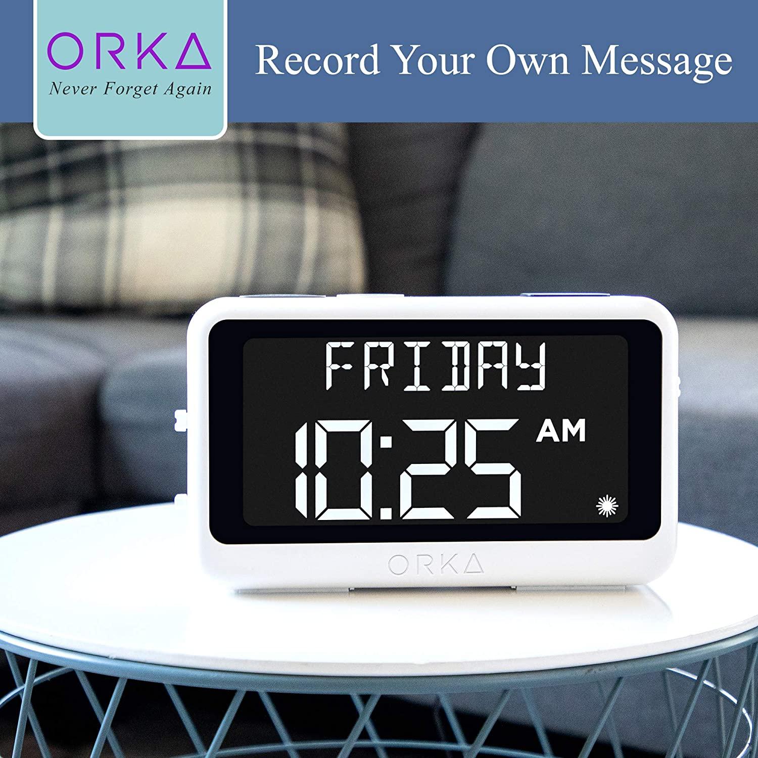 ORKA Talking Clock for Elderly Seniors | Medication Pill Reminder ...