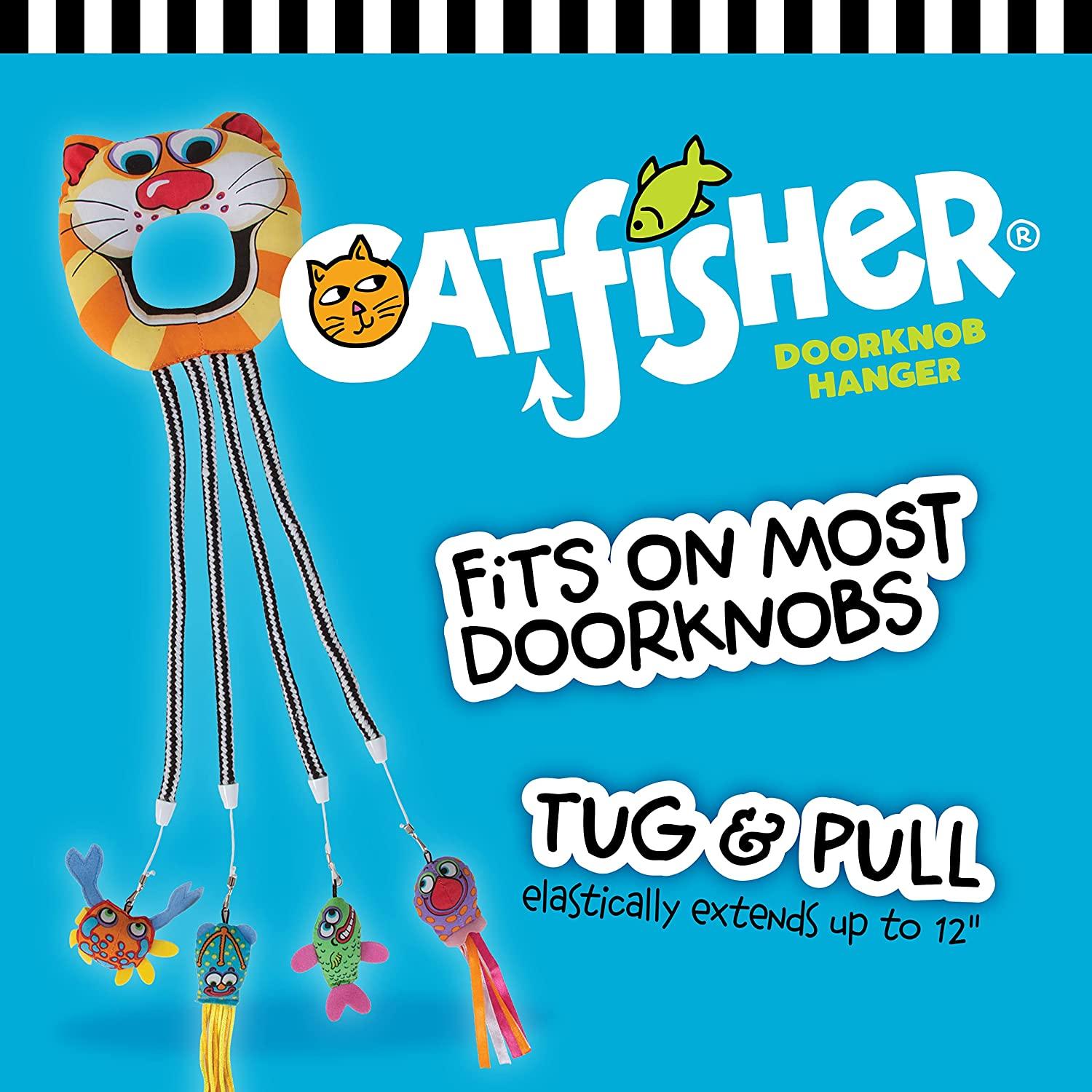 FAT CAT Catfisher Doorknob Hanger - Interactive Cat Toy for Endless Fun ...