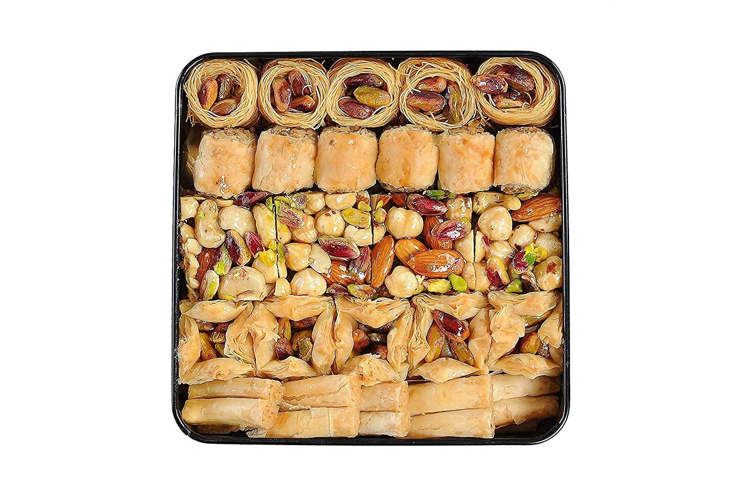 Deluxe Assorted Baklava Pastry Tin Gift Box - 52 pcs Double Layer ...