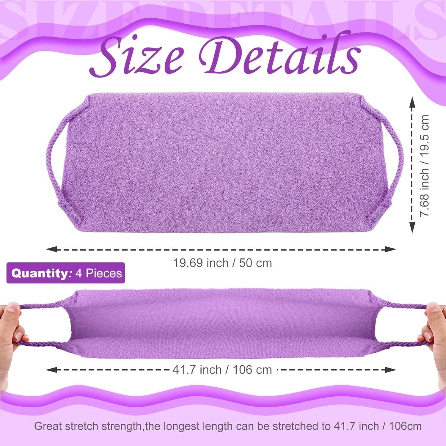 Set of 4 Exfoliating Back Scrubbers with Handles - Nylon Exfoliator ...