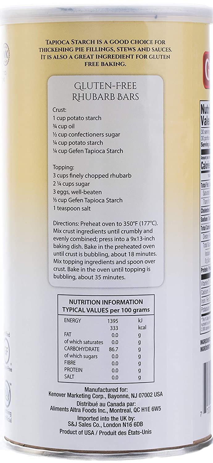 Gefen Pure Tapioca Starch 16oz. Resealable Container - Gluten Free ...