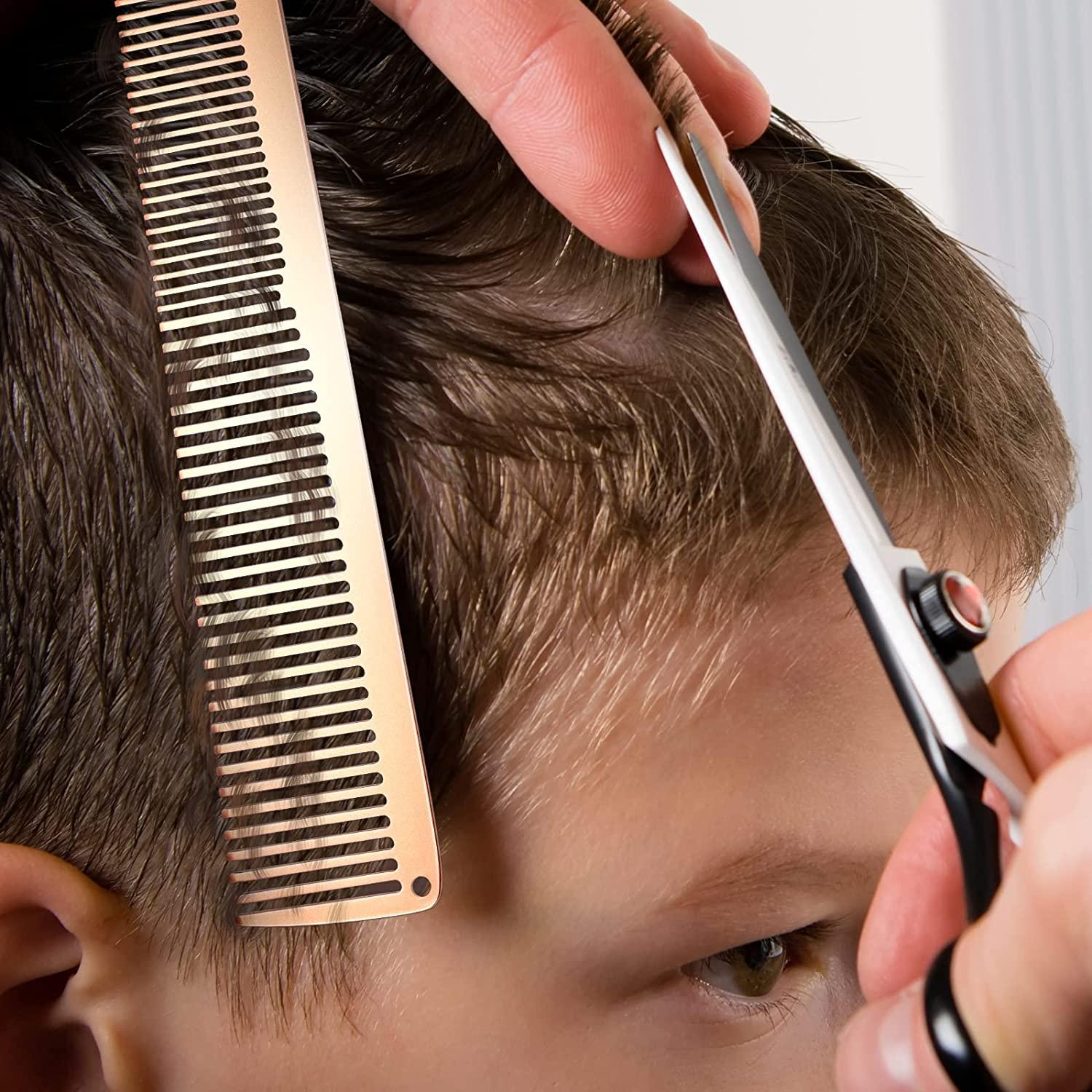 Metal Barber Comb Set - Stainless Steel Blending, Styling, Cutting ...