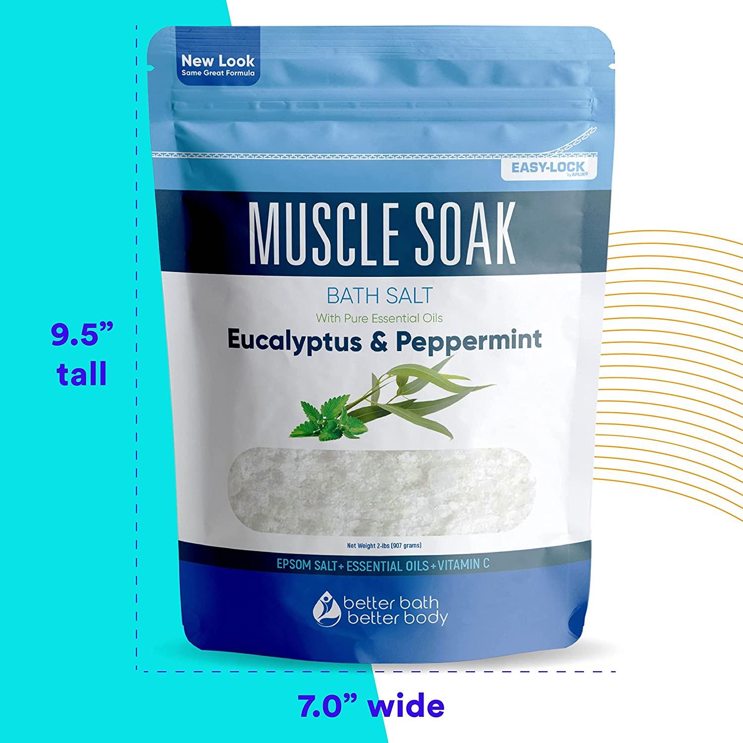 Epsom Salt Muscle Soak Bath Salt with Peppermint and Eucalyptus ...