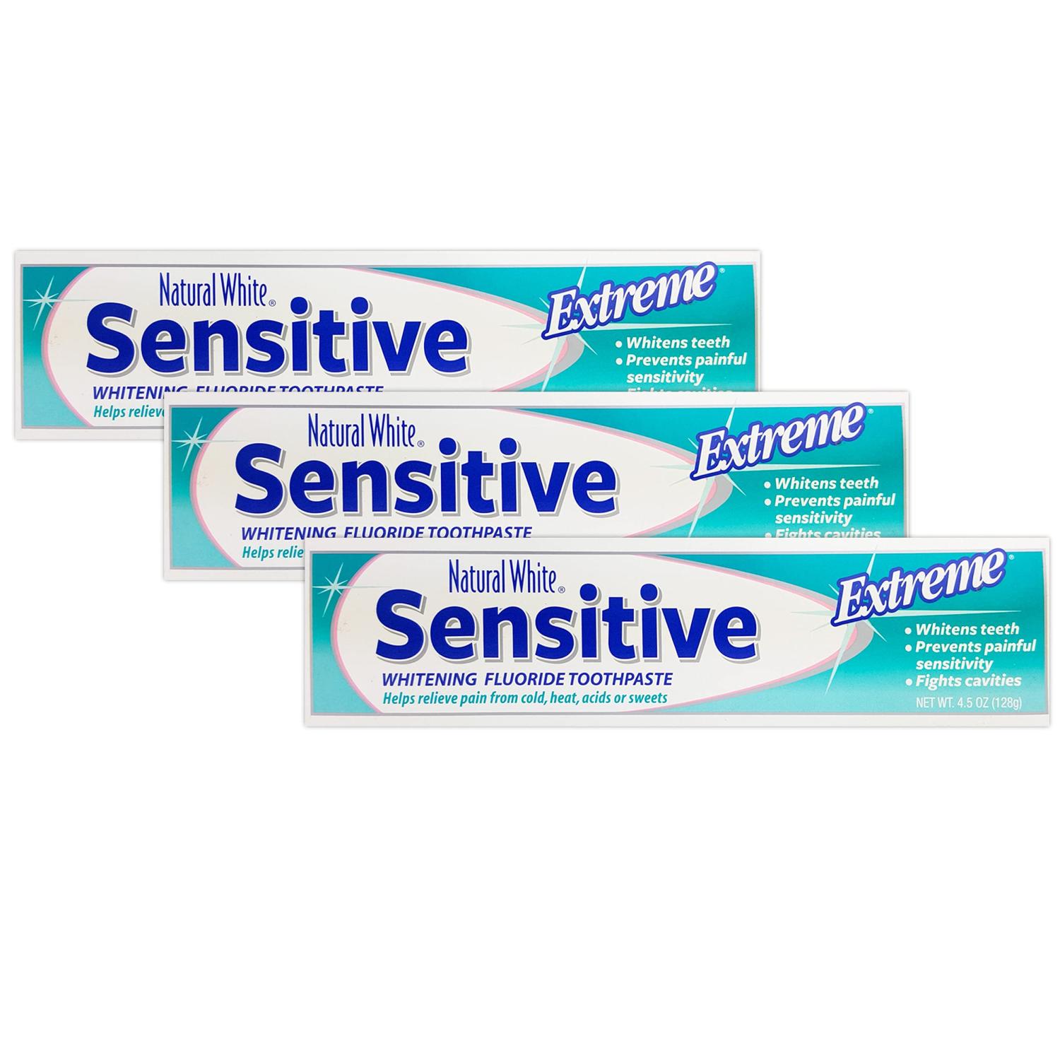 Natural White Sensitive Extreme Toothpaste - Pack of 3 | For Brighter ...