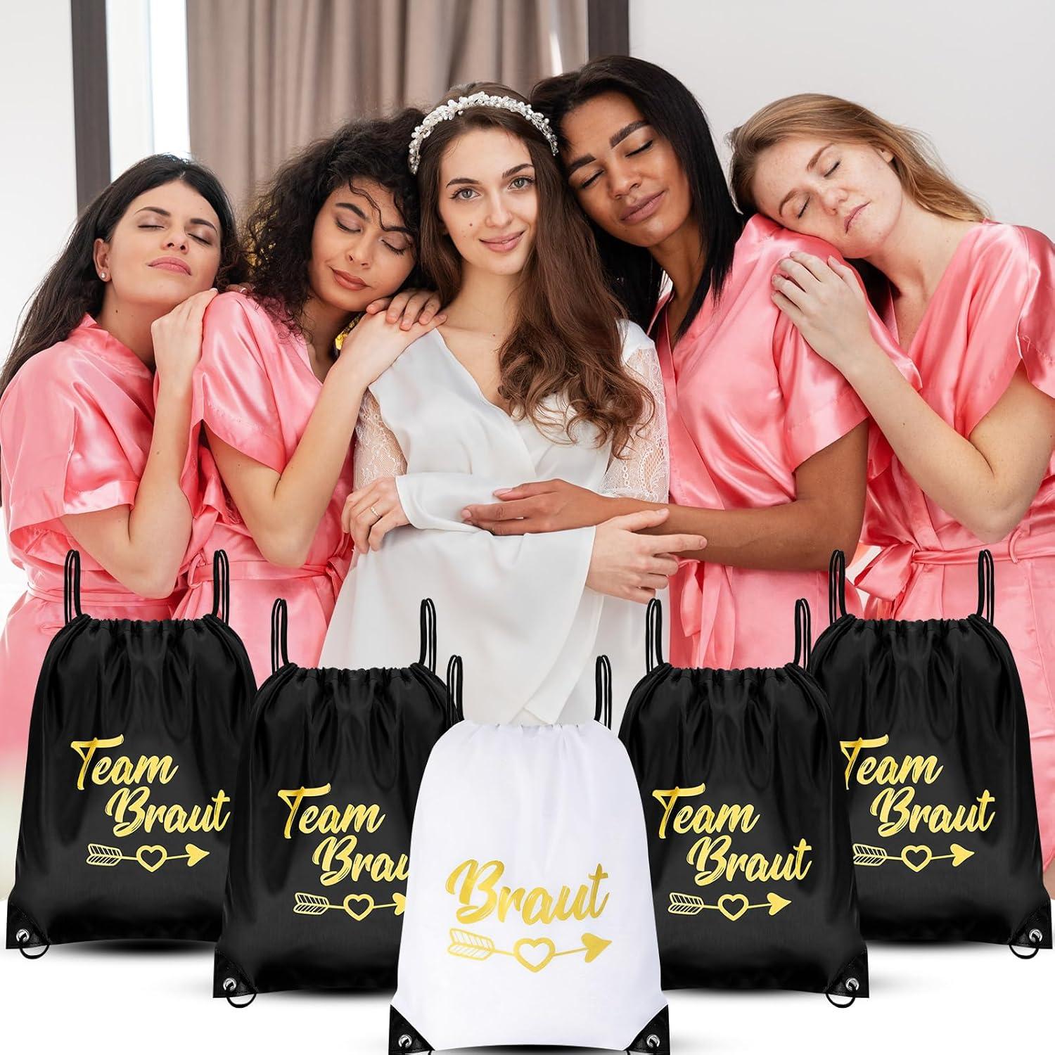 11 Pieces Team Bride Gym Bag Set | Drawstring Backpack for Bridal Party ...