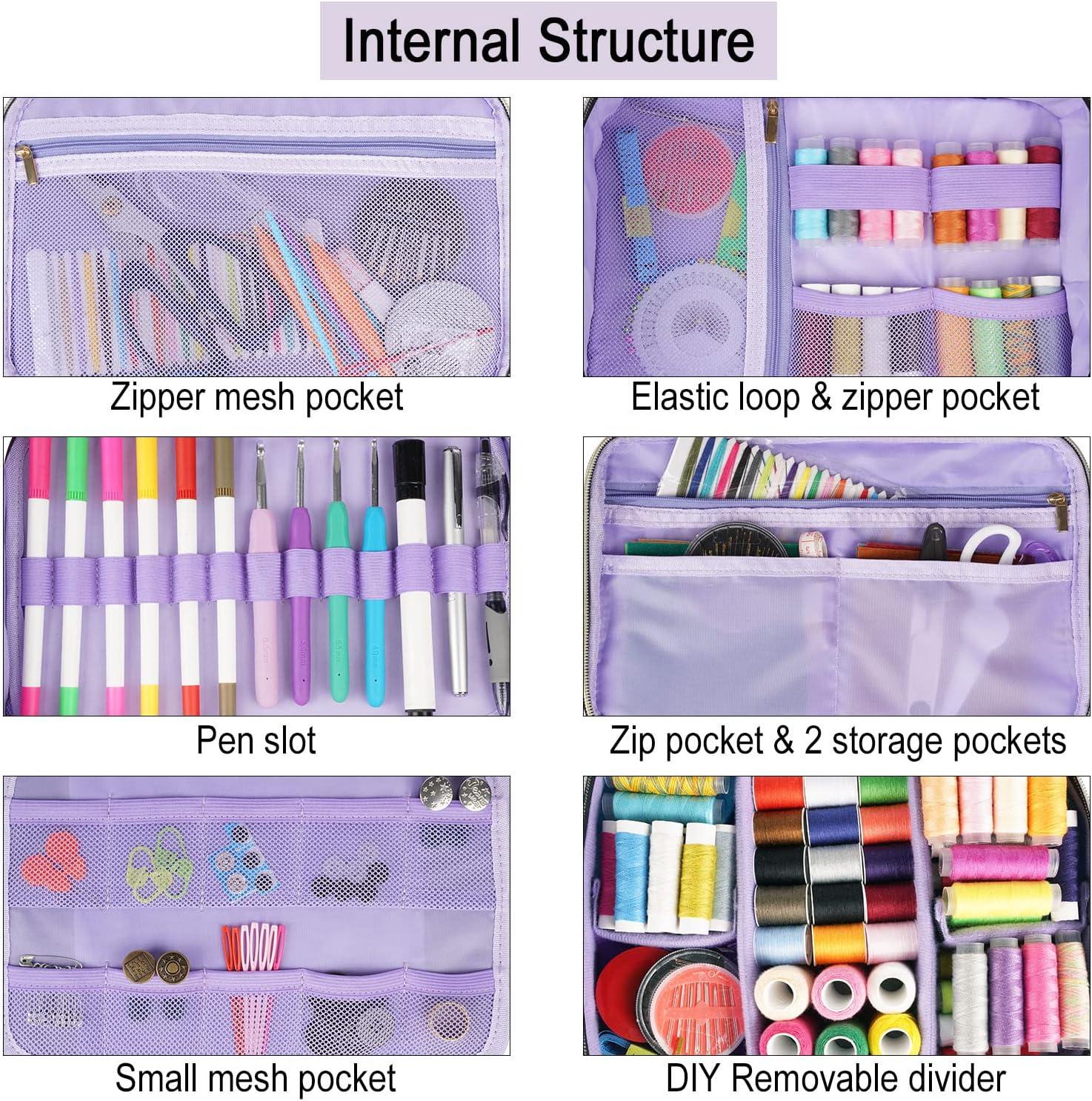 Sewing Supplies Organizer Double-Layer Storage Bag for Women - Large ...