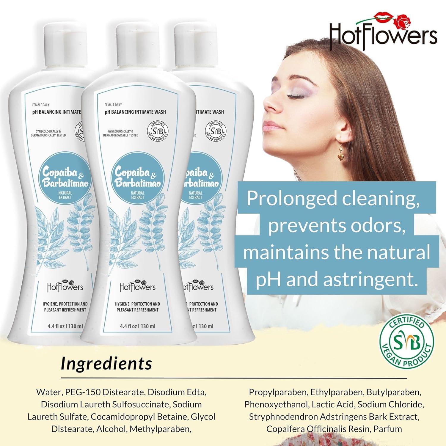 HOT FLOWERS Copaiba Barbatimao Feminine Wash - pH Balanced Intimate ...