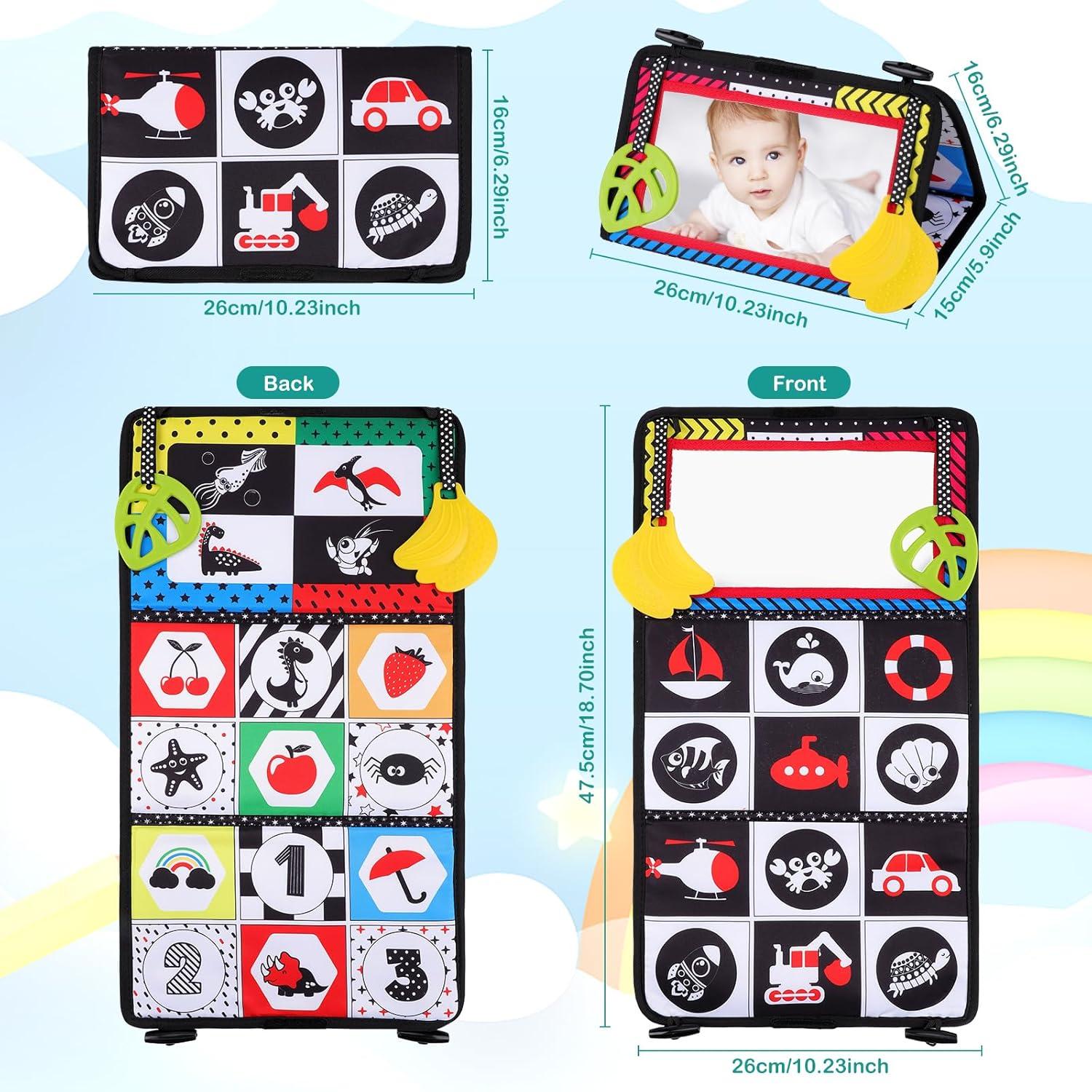 Shop Sarsumir Baby Mirror Toys - Foldable Contrast Book & Sensory Baby ...