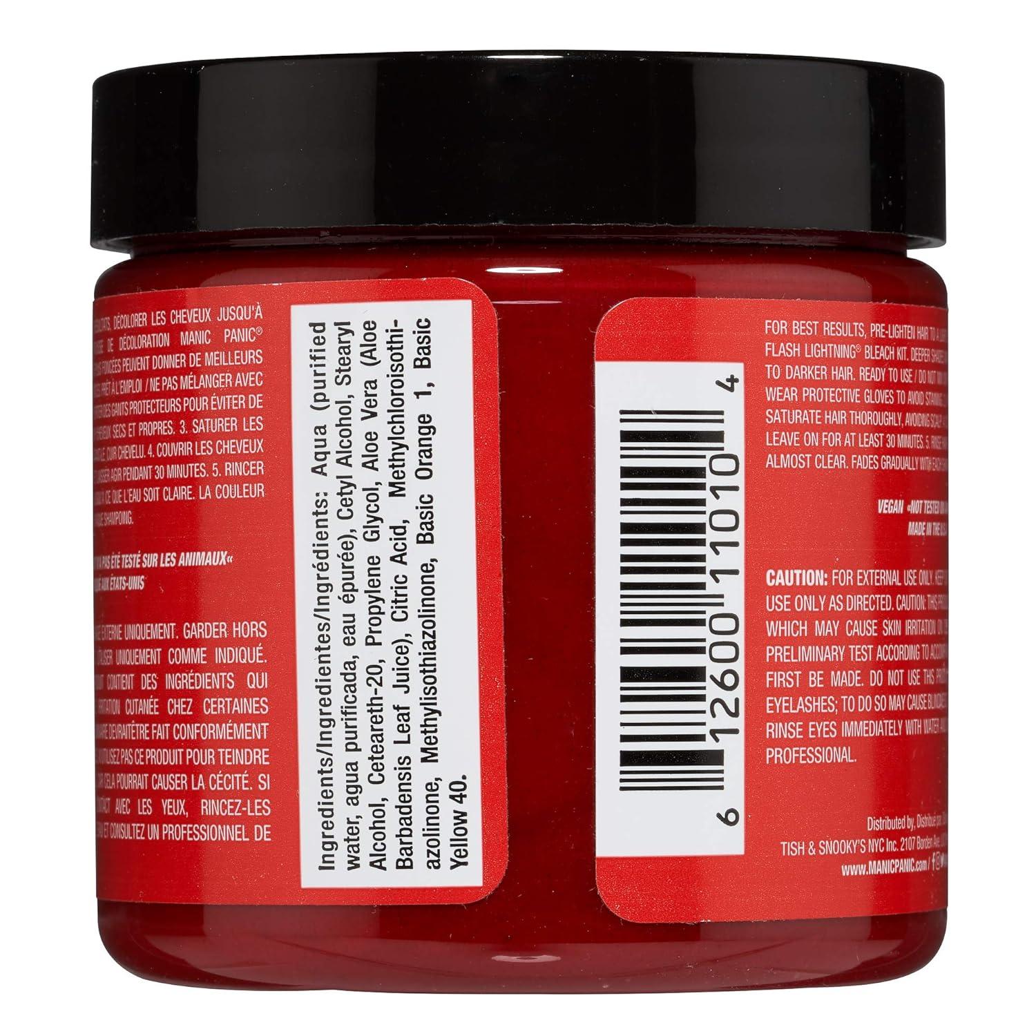 Manic Panic Wildfire Red Hair Dye - Semi Permanent Color for Dark ...