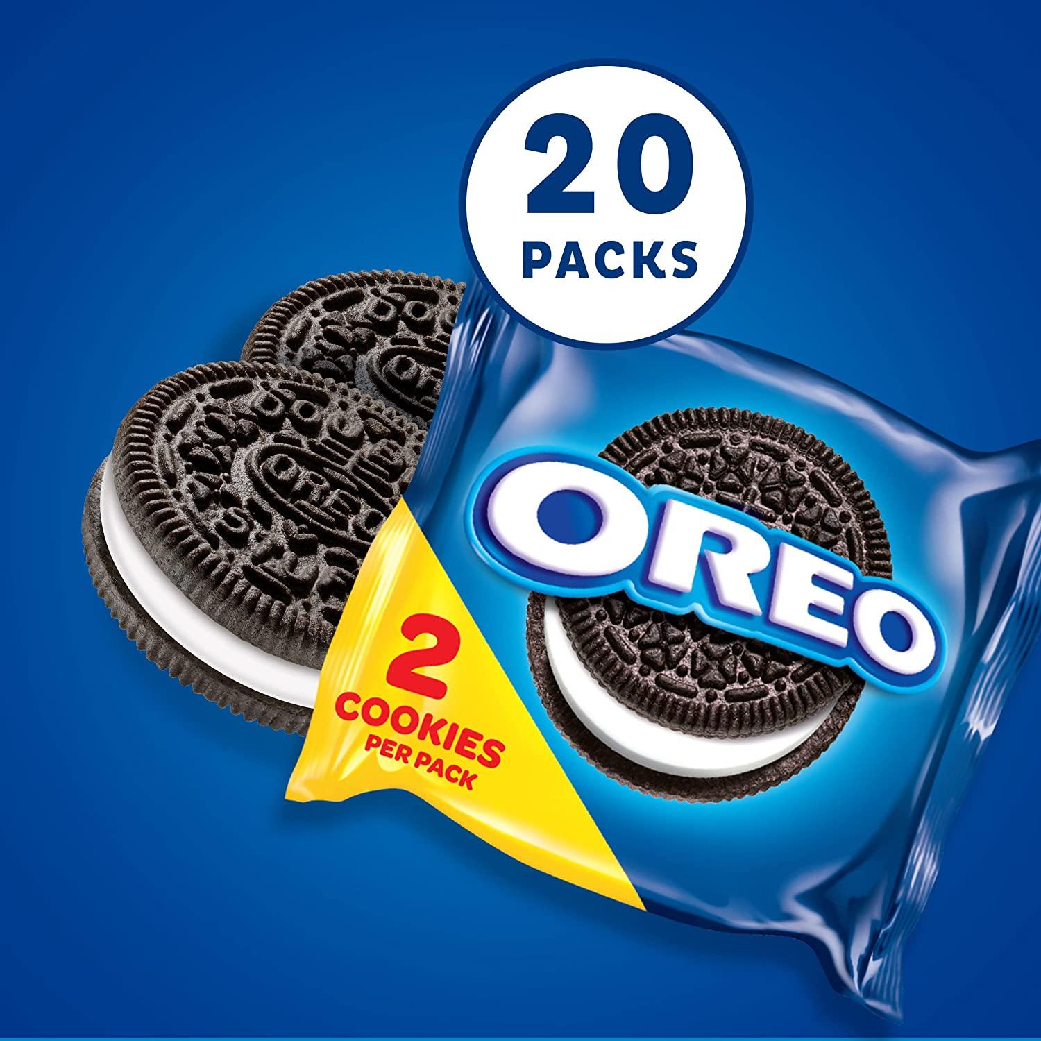 OREO Chocolate Sandwich Cookies - 20 Snack Packs (40 Cookies Total ...