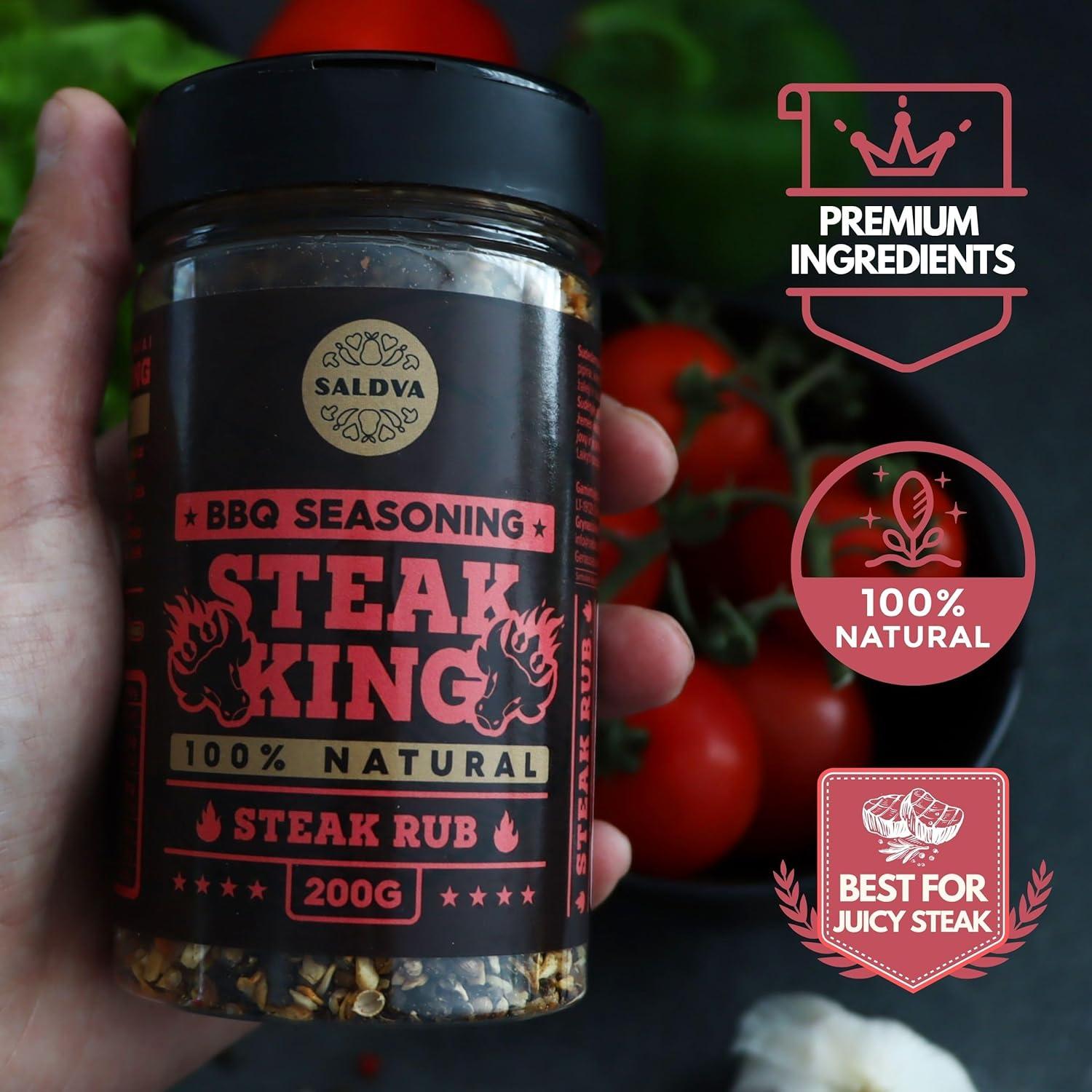Steak King BBQ Rub - 100% Natural Seasoning for Extraordinary Steaks ...