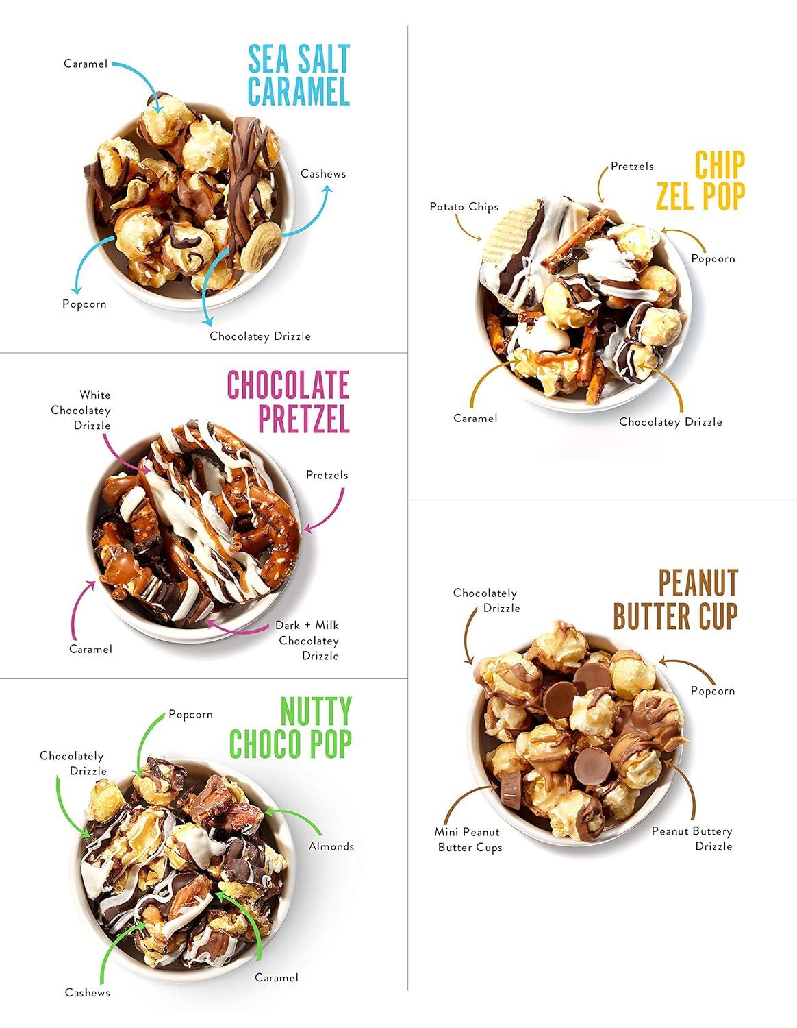 Funky Chunky Gourmet Popcorn Variety Pack - Sea Salt Caramel, Peanut ...