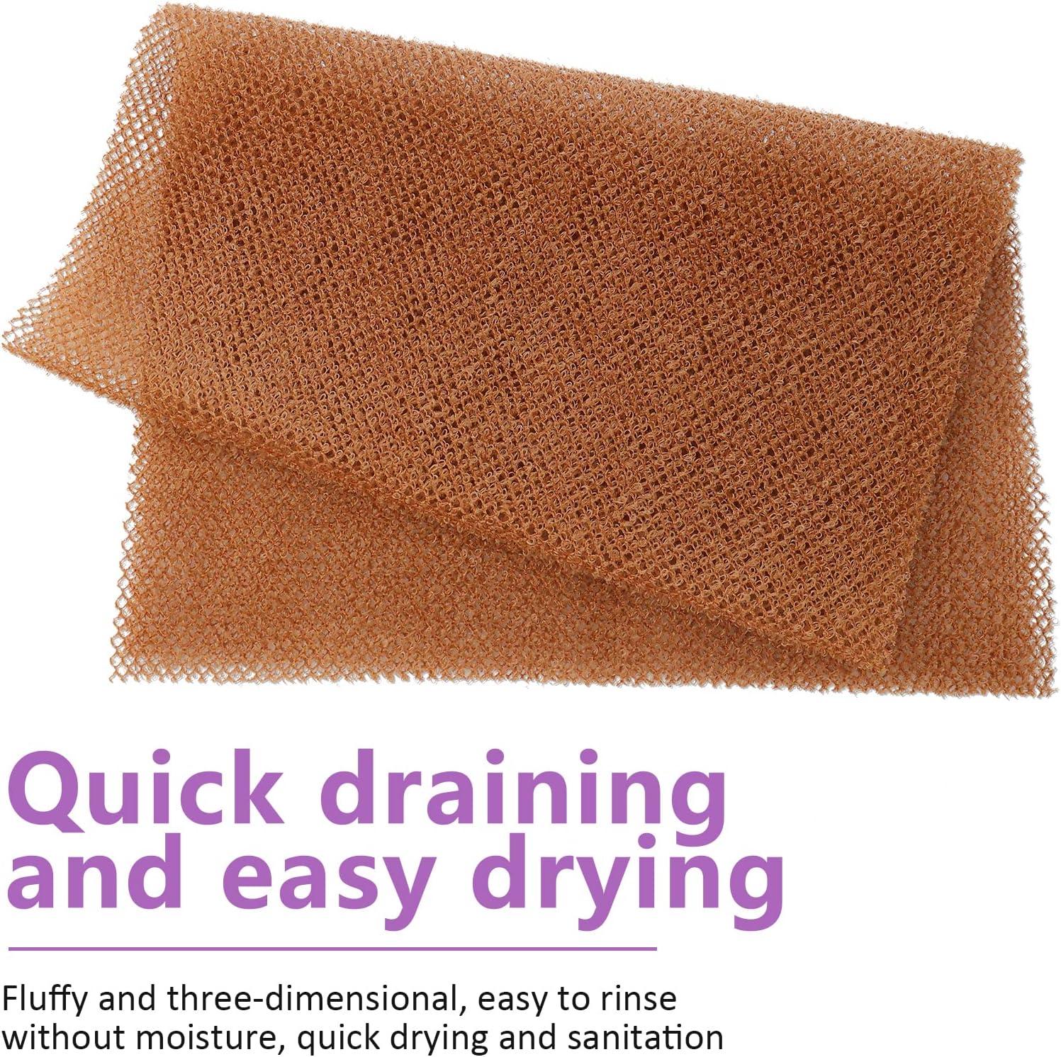 African Bath Net Sponge Back Scrubber Set - Exfoliating Shower Body ...