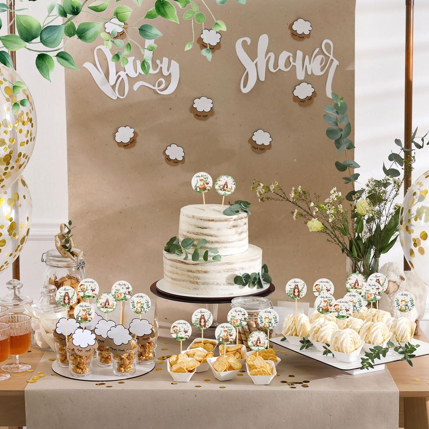 Yexiya 48 Pcs Baby Shower Cupcake Toppers Welcome Baby Cupcake Toppers ...