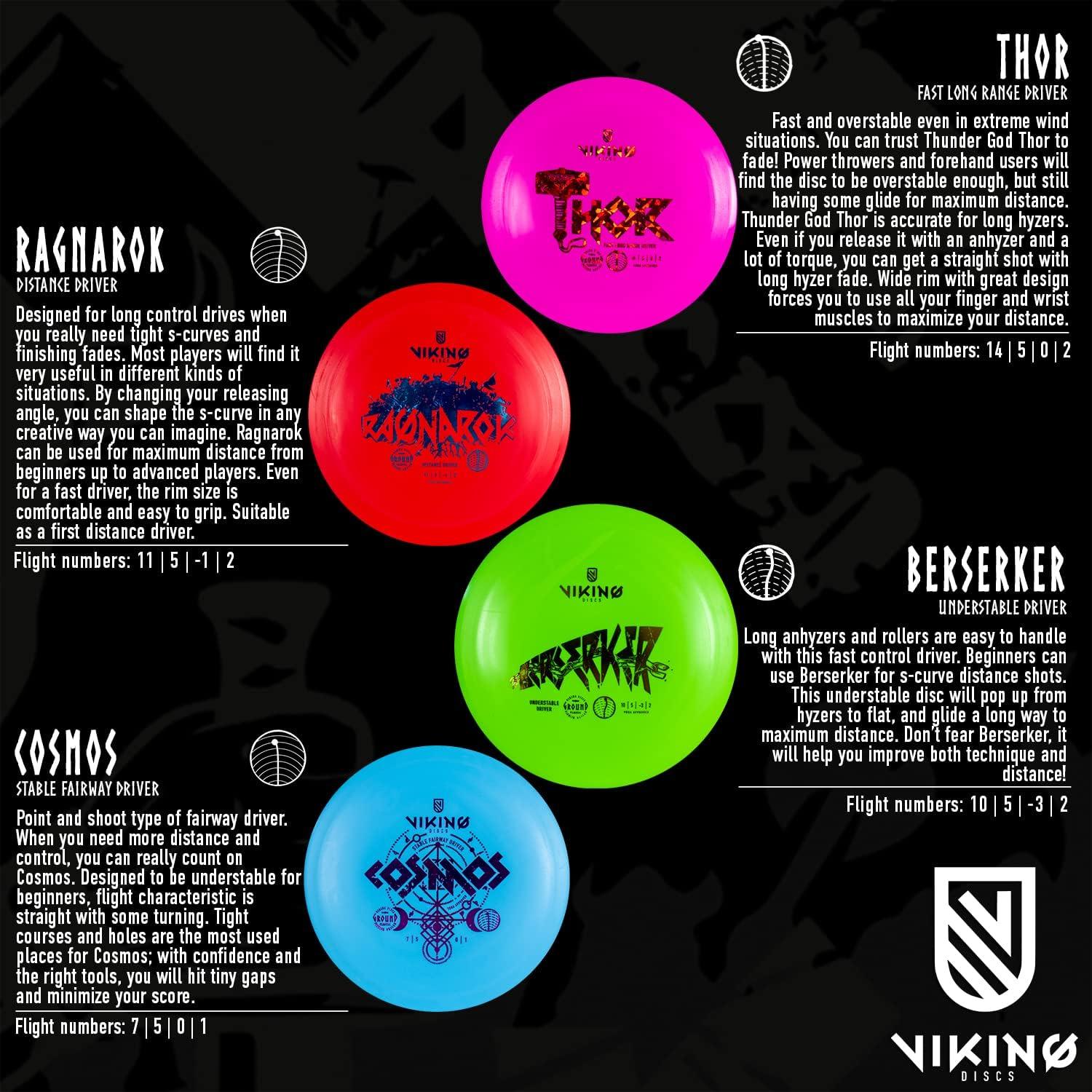 Viking Discs 8-Disc Set - Premium Ground Plastic Disc Golf Equipment ...