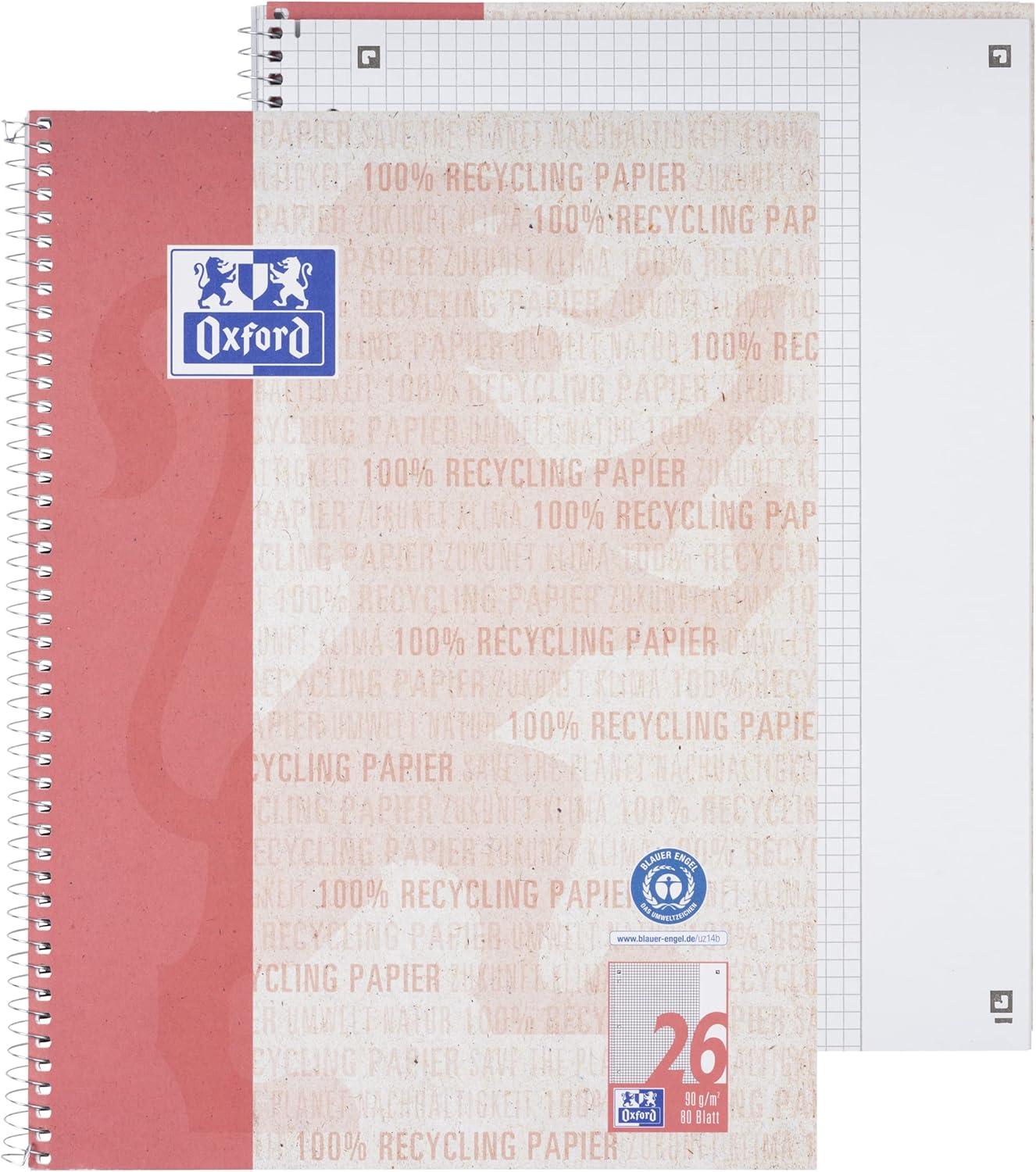 Buy Oxford Recycling College Block A4 Squared - 80 Sheets Pack of 10 ...