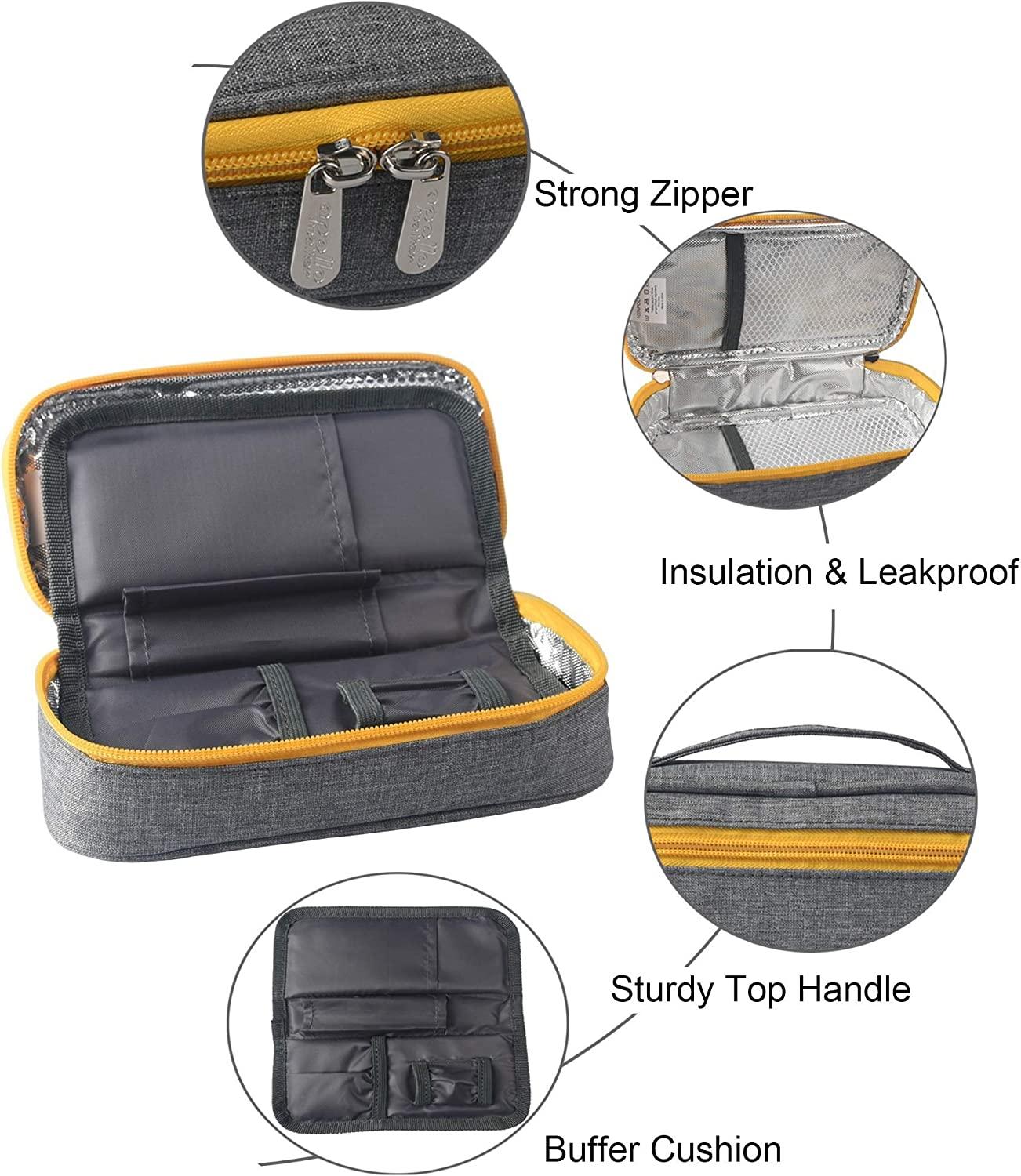 Goldwheat Insulin Cooler Travel Case with 2 Ice Packs - Diabetes ...