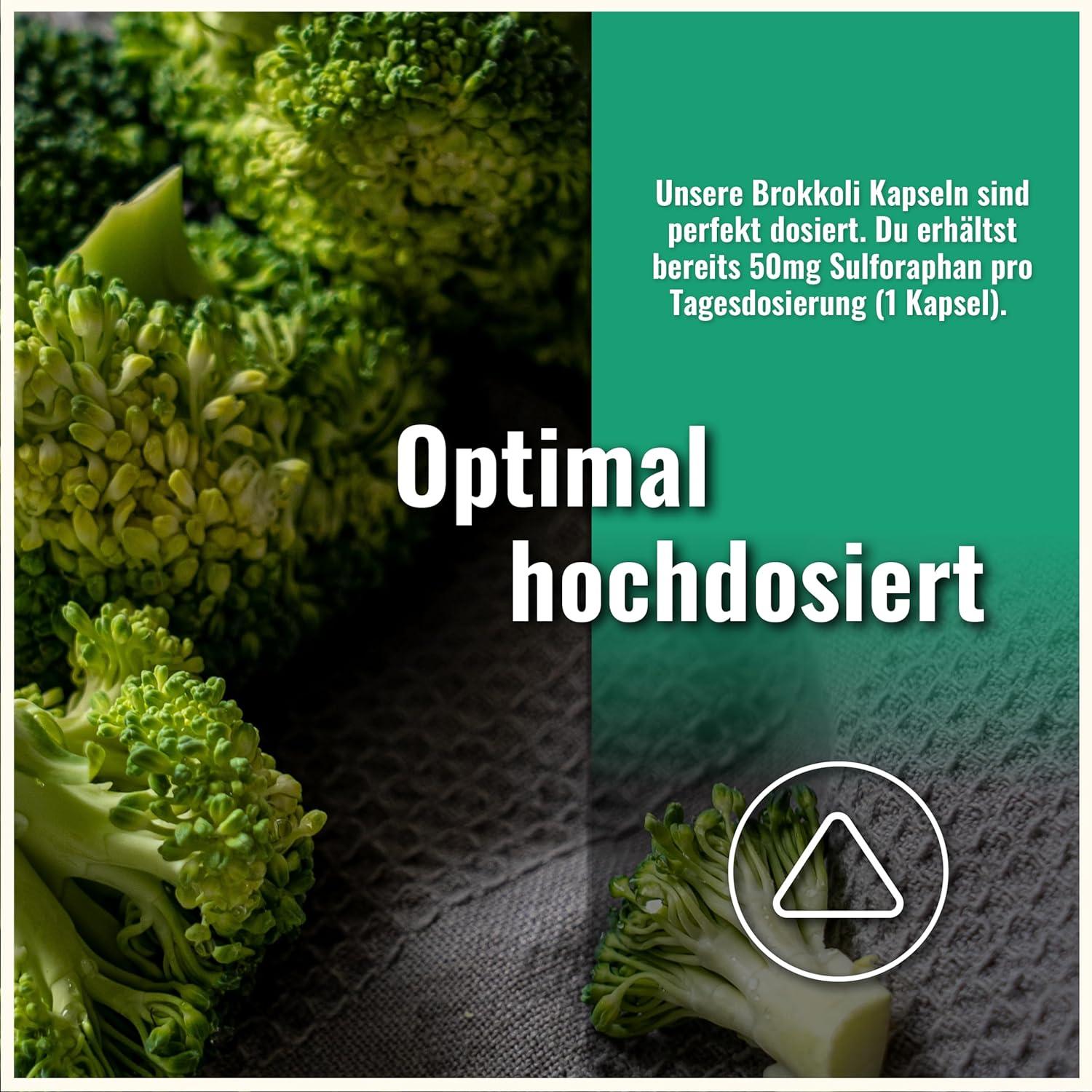 Broccoli Capsules 180 | Sulforaphane Vegan Supplement | No Fillers ...