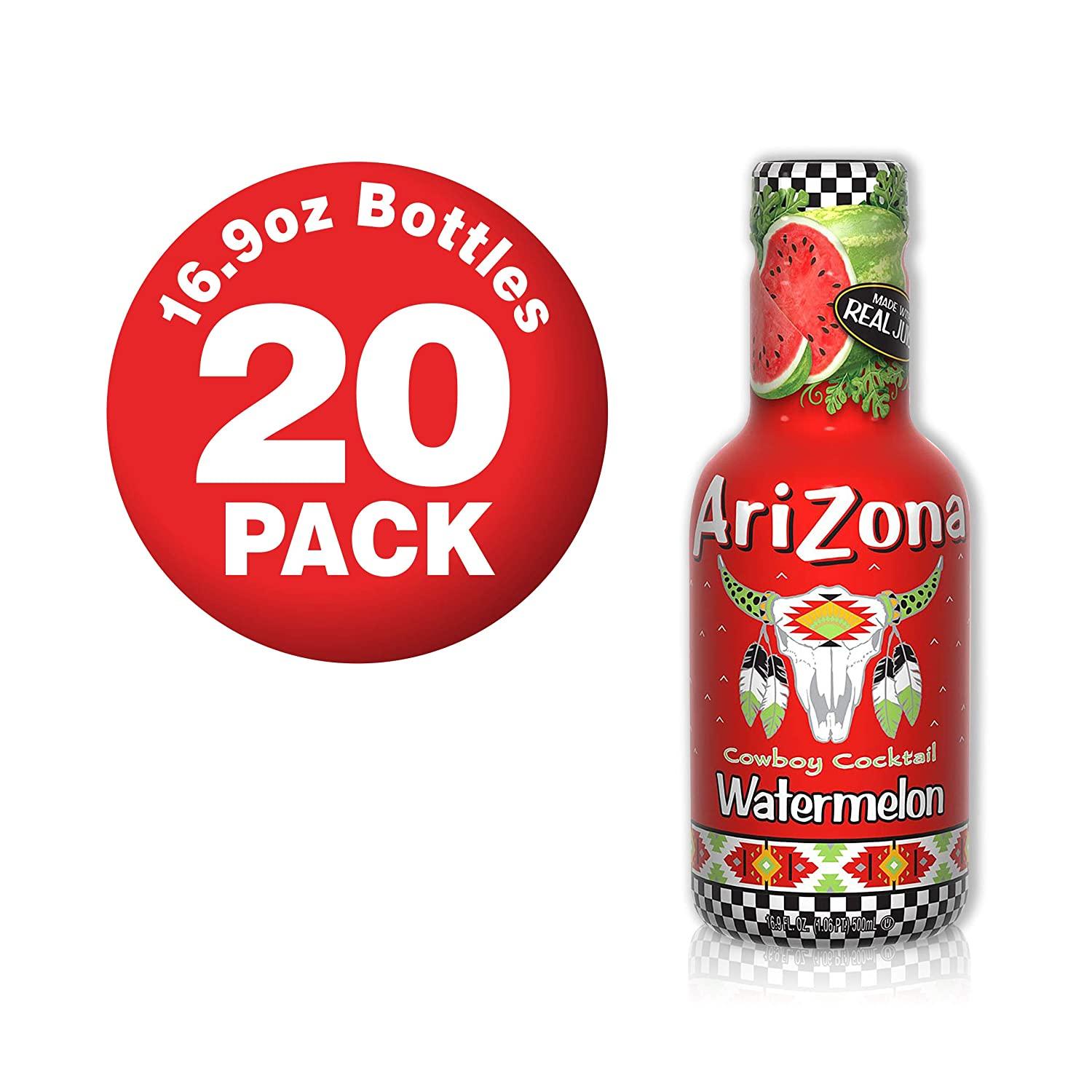 Arizona Watermelon 16.9 Fl Oz - Pack of 20 | Refreshing Drink for Every ...