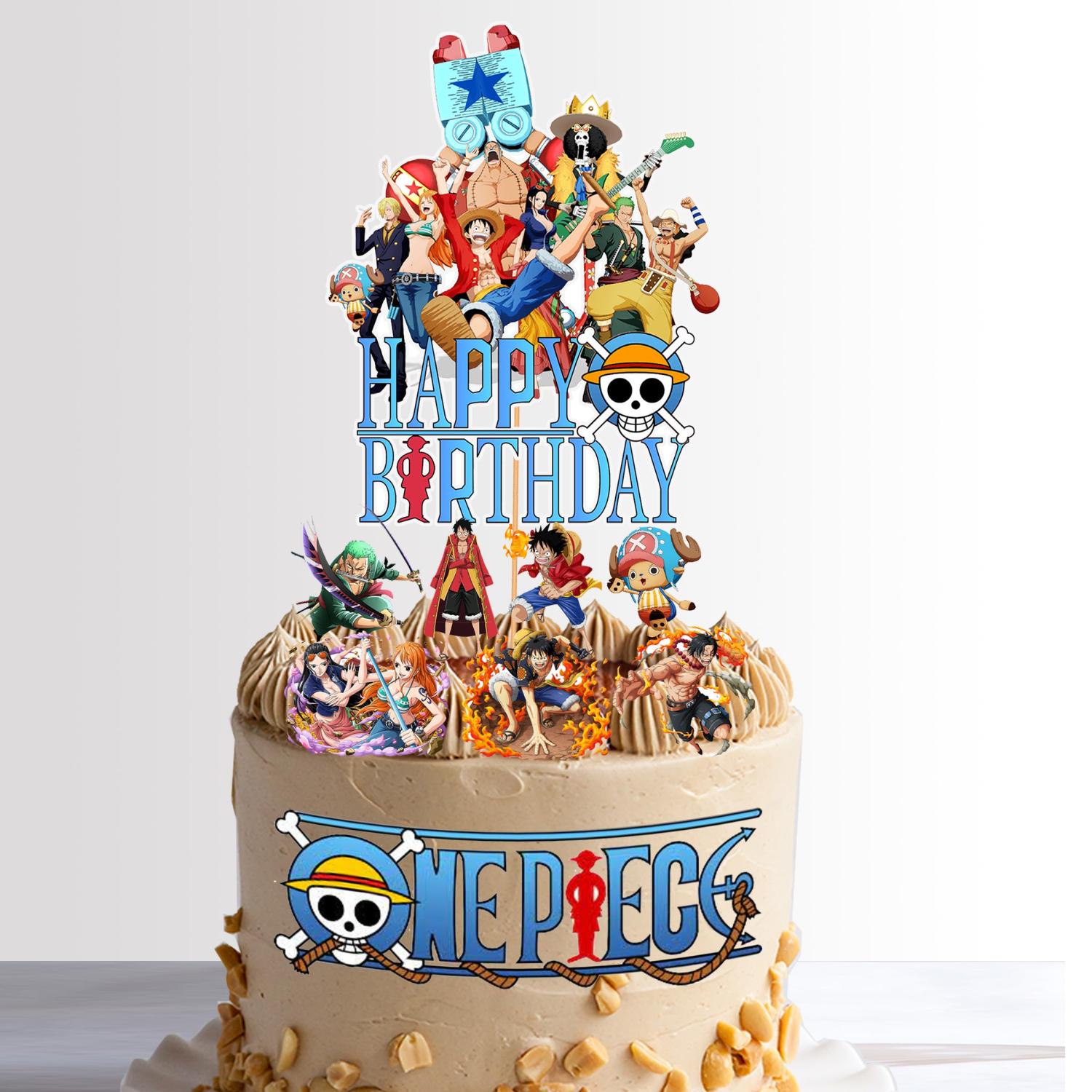 One Piece Themed Cake Topper Decoration Anime Manga Themed Kids Party ...