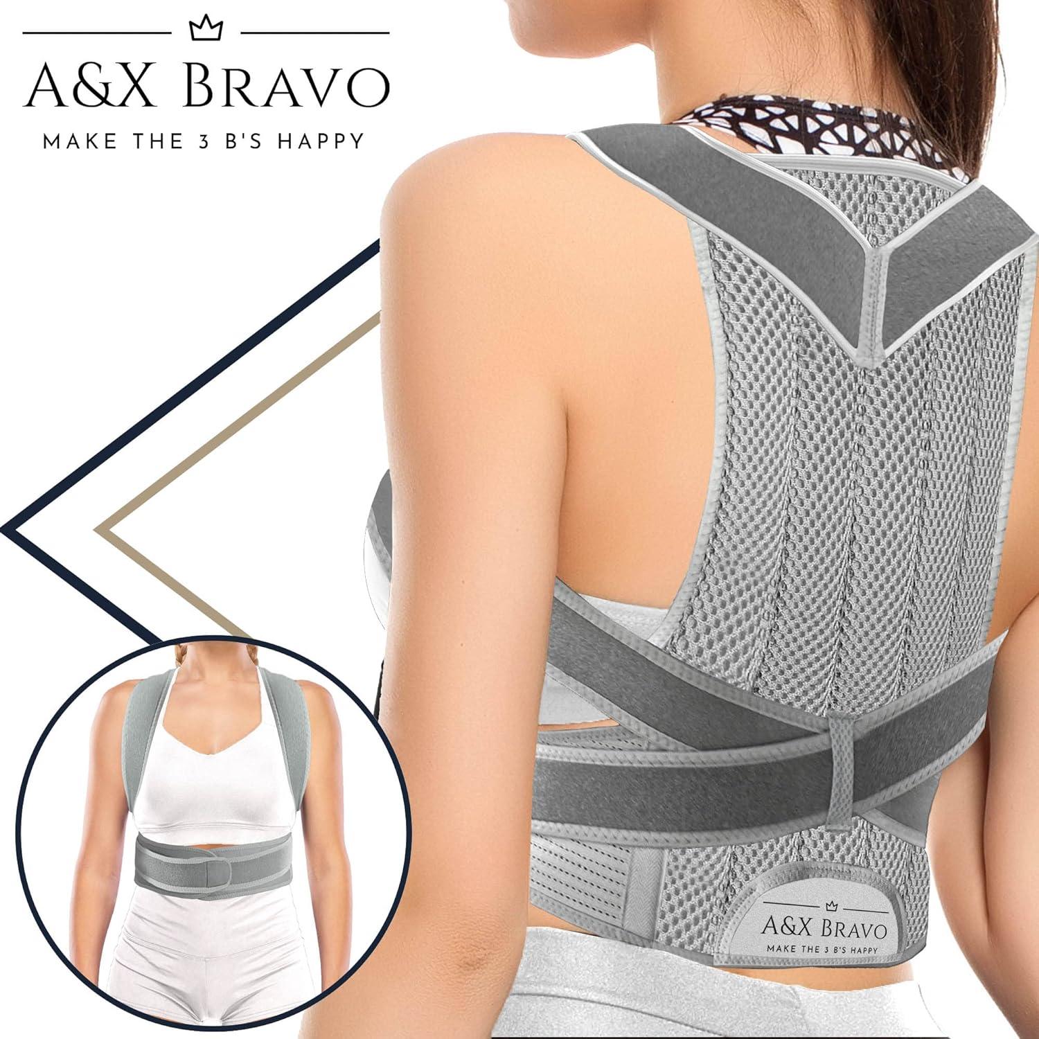 A&X Bravo Posture Corrector for Men and Women - Adjustable Lumbar ...