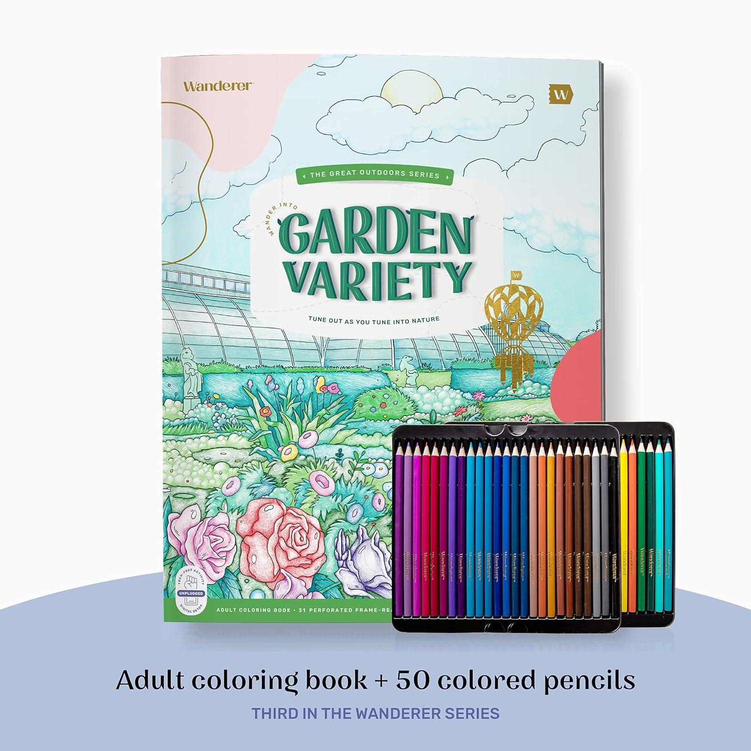 Wanderer Adult Coloring Book Garden Variety (Coloring Book w/ 50 ...