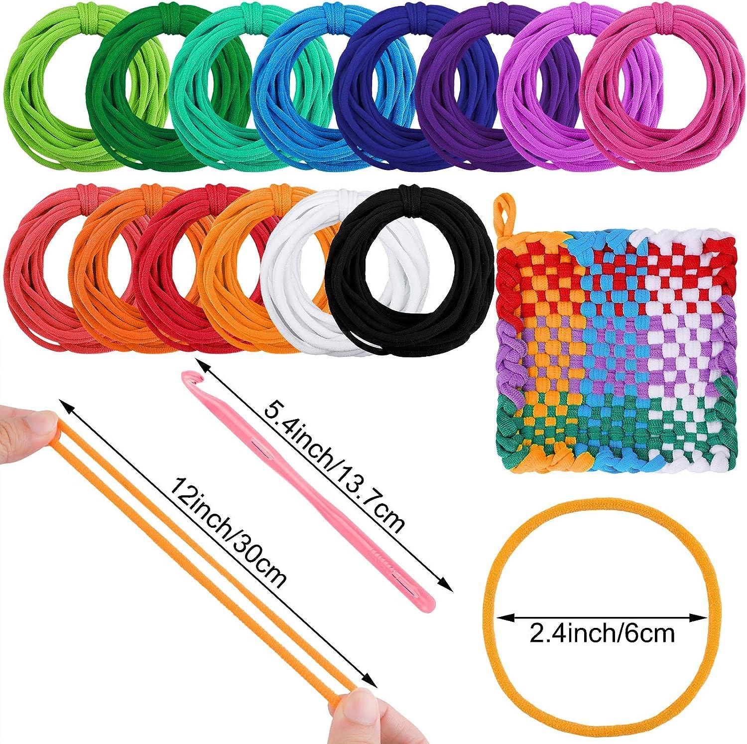 Aodaer 288 Pieces Loom Potholder Loops | Elastic Weaving Craft Refill ...