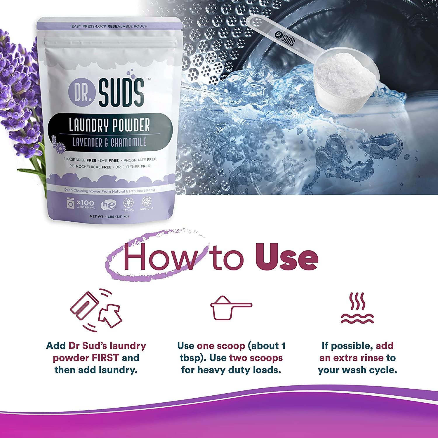 Dr. Suds Natural Laundry Detergent Powder - Lavender Chamomile | 100 ...