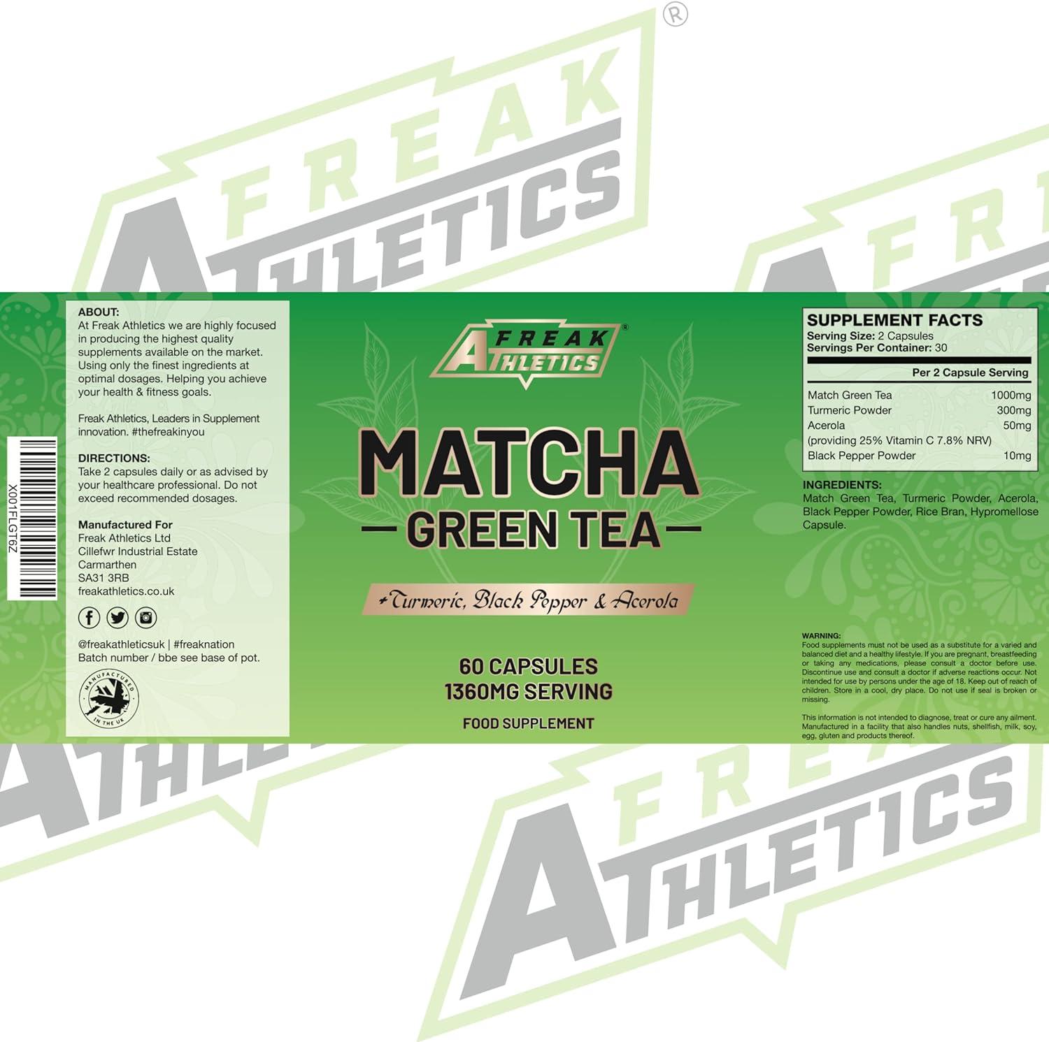 Matcha Green Tea Capsules with Turmeric, Acerola Cherry & Black Pepper ...