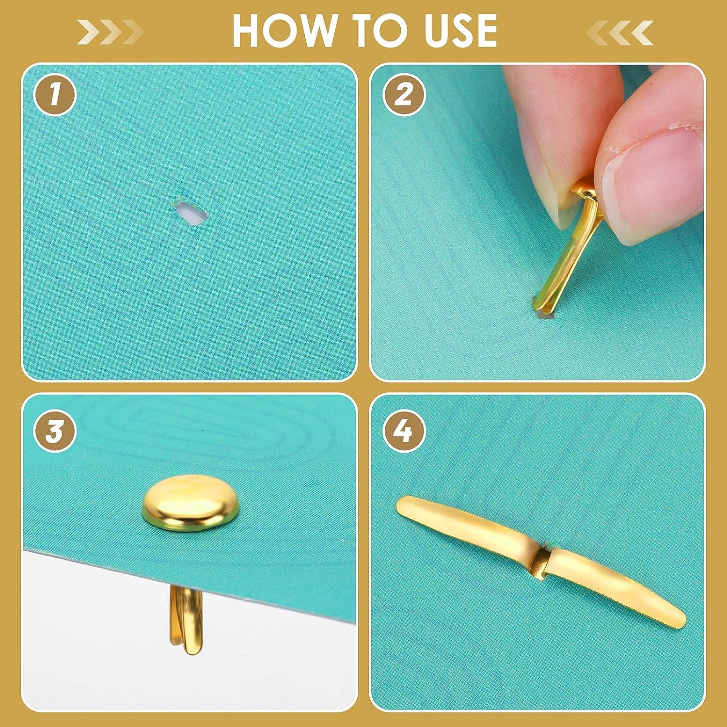 100PCS Brass Brads Round Fasteners for Crafts and Scrapbooking | Buy Now with Express ...