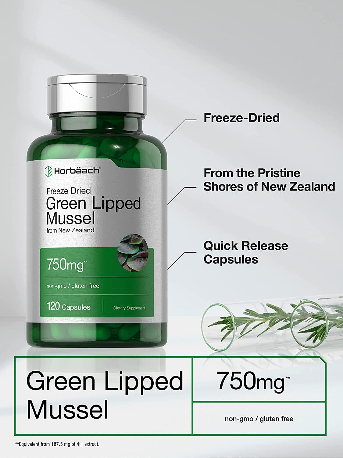 Premium Green Lipped Mussel 750mg | 120 Capsules | New Zealand Sourced ...