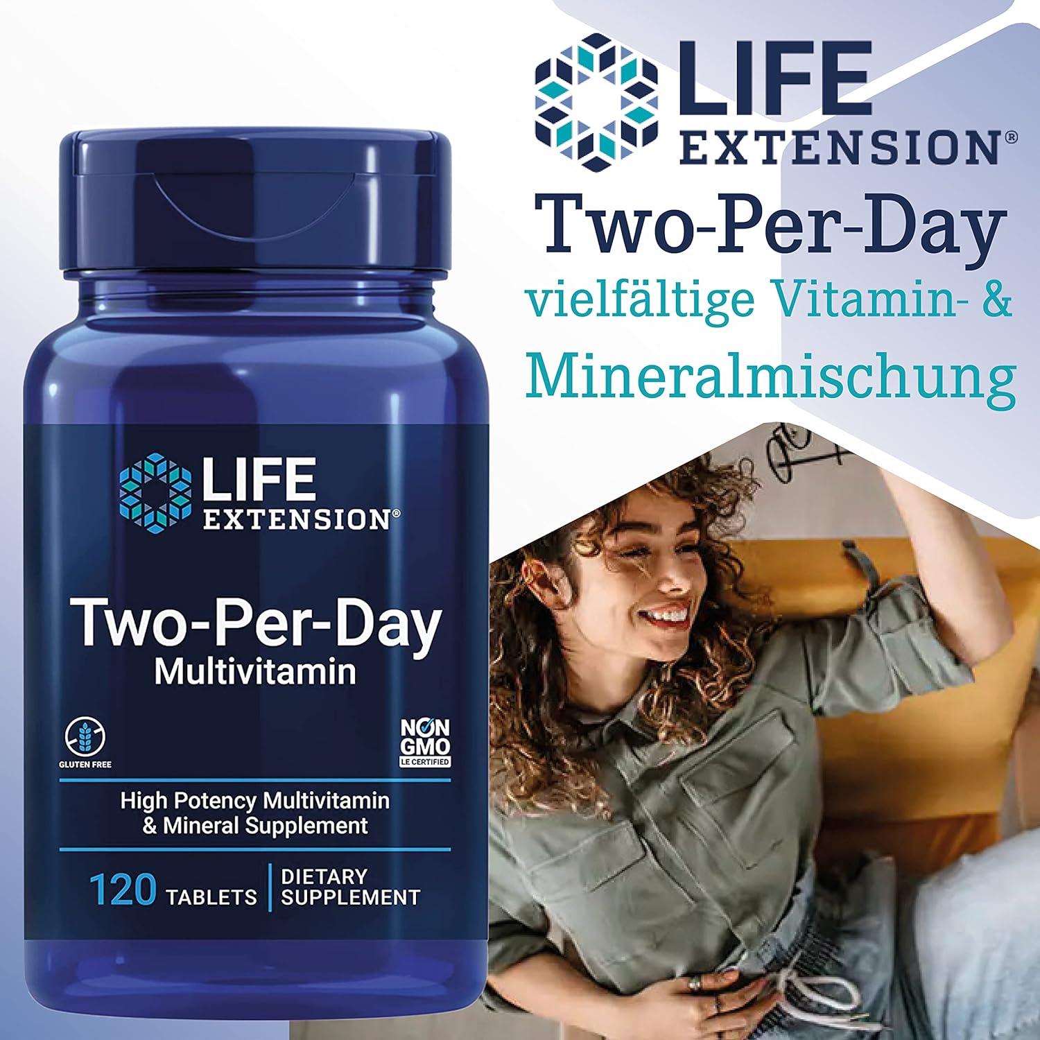 Life Extension Two Per Day Multivitamin - 120 Gluten-Free Tablets with ...