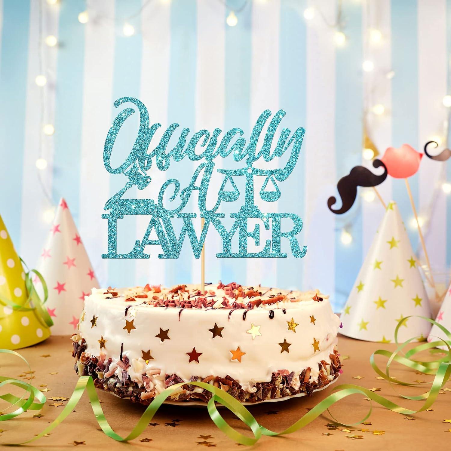 WeBenison Glitter Officially a Lawyer Cake Topper/Congrats Lawyer Cake ...