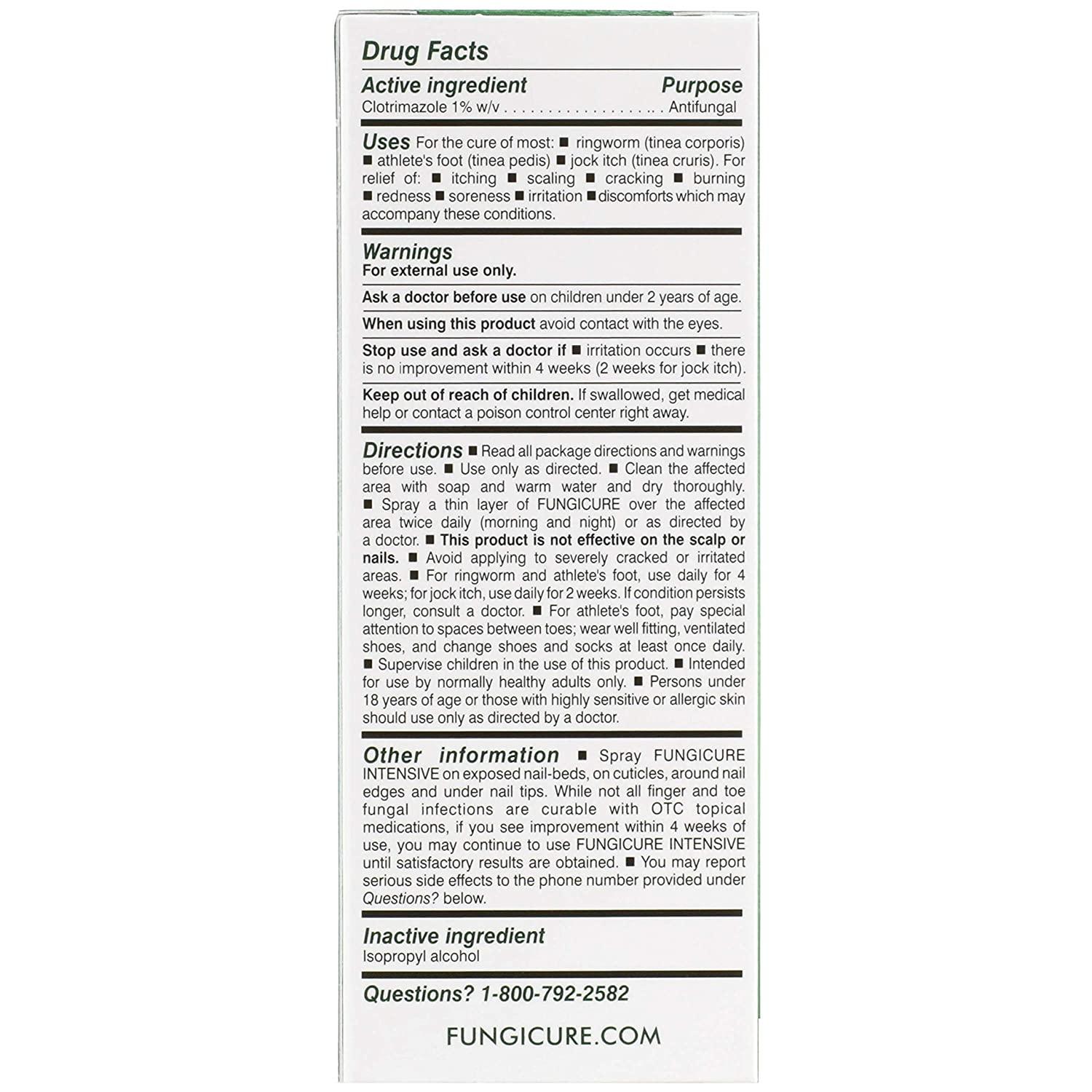 FUNGICURE Intensive Antifungal Treatment Spray - Kills 6 Types of ...