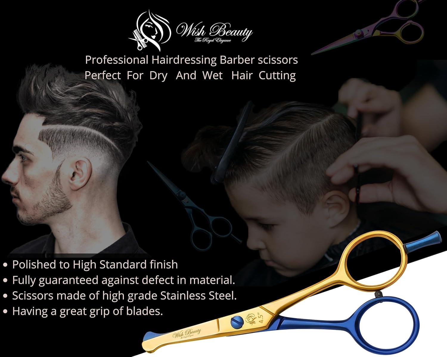 Wishbeauty Kids Safety Hairdressing Scissors with Round Tips and Curved ...