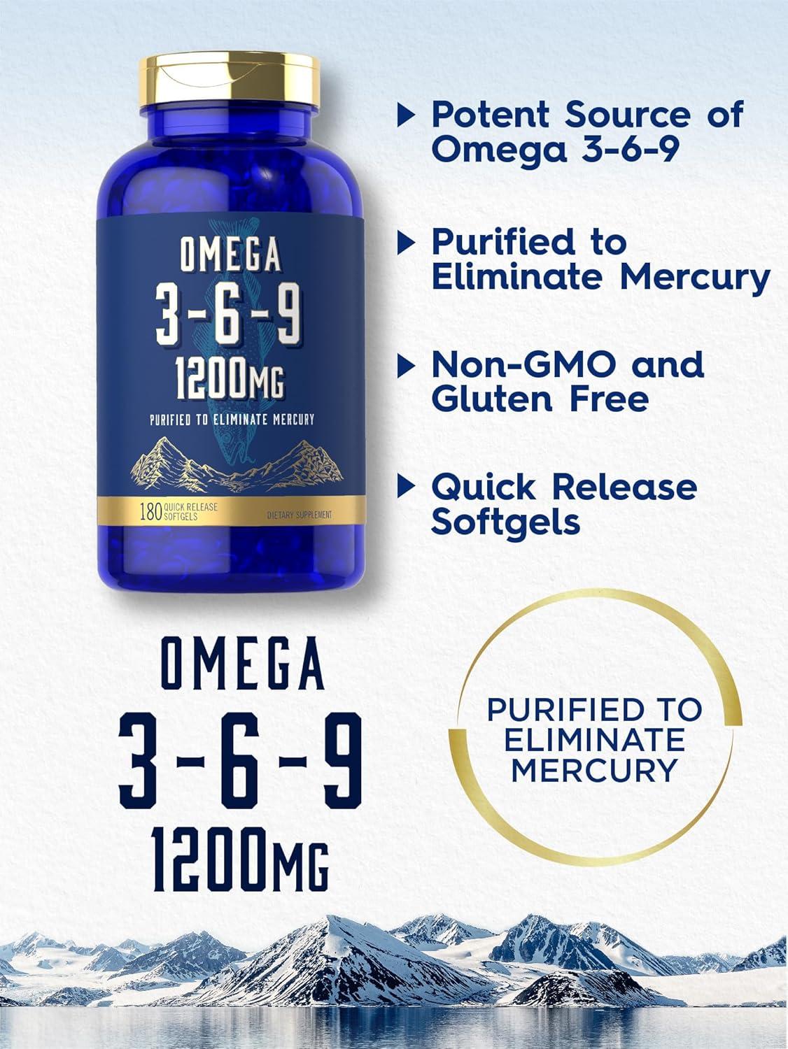 Carlyle Omega 3-6-9 1200mg Softgels | Triple Omega Fish Flaxseed ...