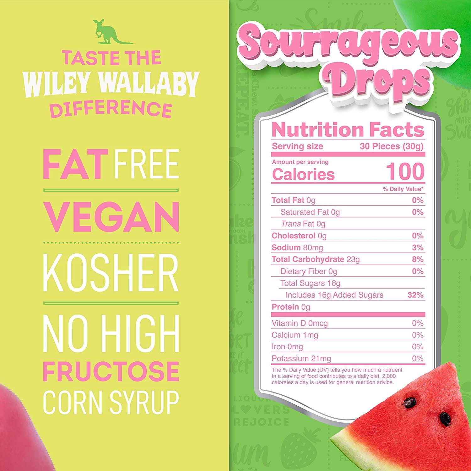 Wiley Wallaby Sourrageous Drops - Watermelon Green Apple Lemon Licorice ...