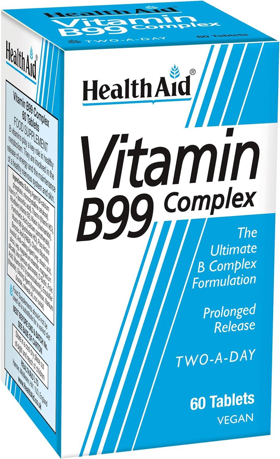 HealthAid Vitamin B99 Complex 60 Tablets | Prolonged Release Formula ...