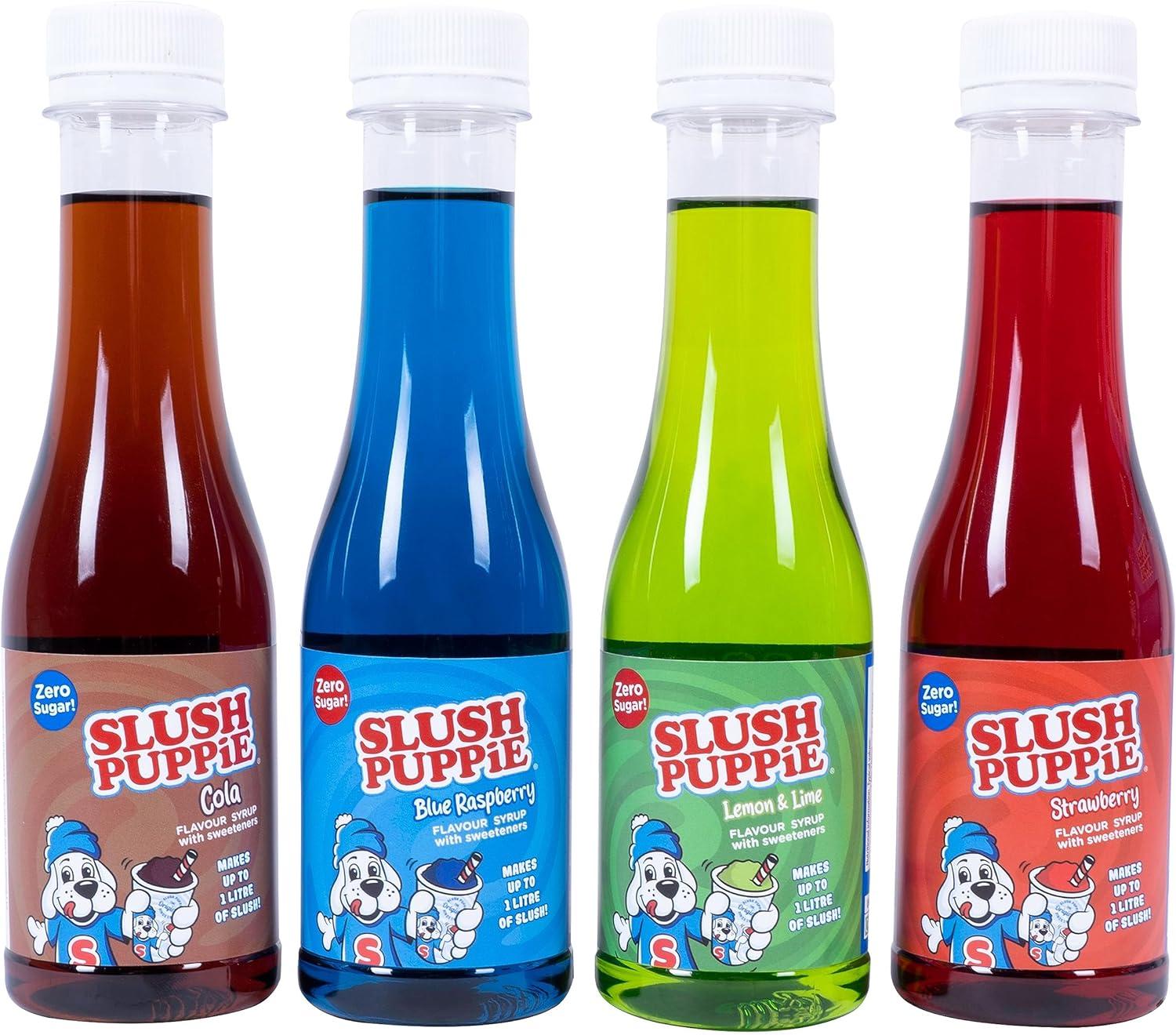 SLUSH PUPPiE ZERO 4-Pack Syrup Set. Includes Cola Blue Raspberry Lemon ...