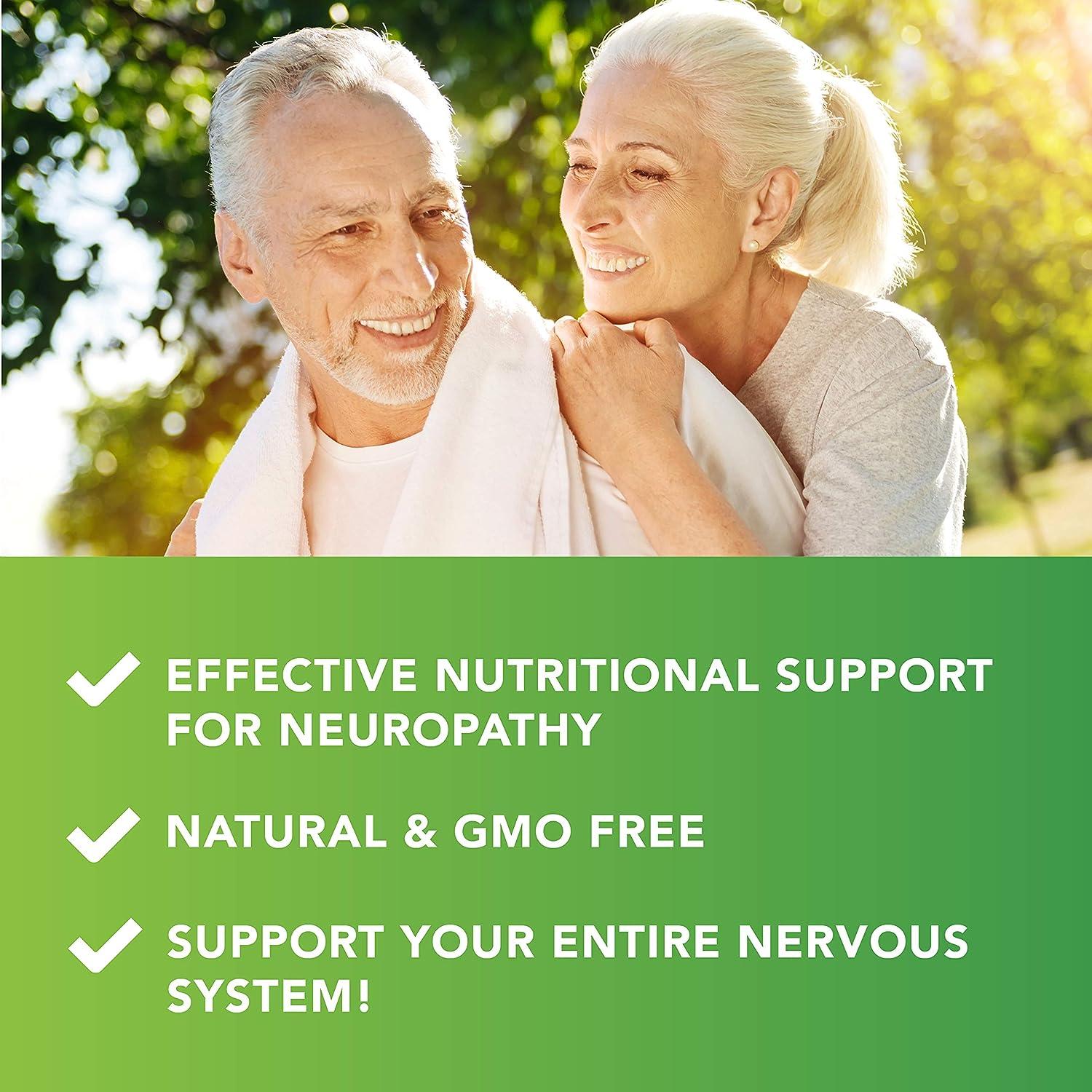 Nerve Support Formula for Neuropathy Relief- 120 Capsules for Aches ...