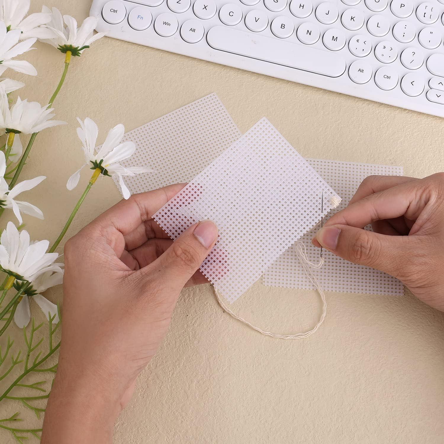 6pcs Clear Plastic Mesh Canvas Sheets for Embroidery & Cross Stitch ...