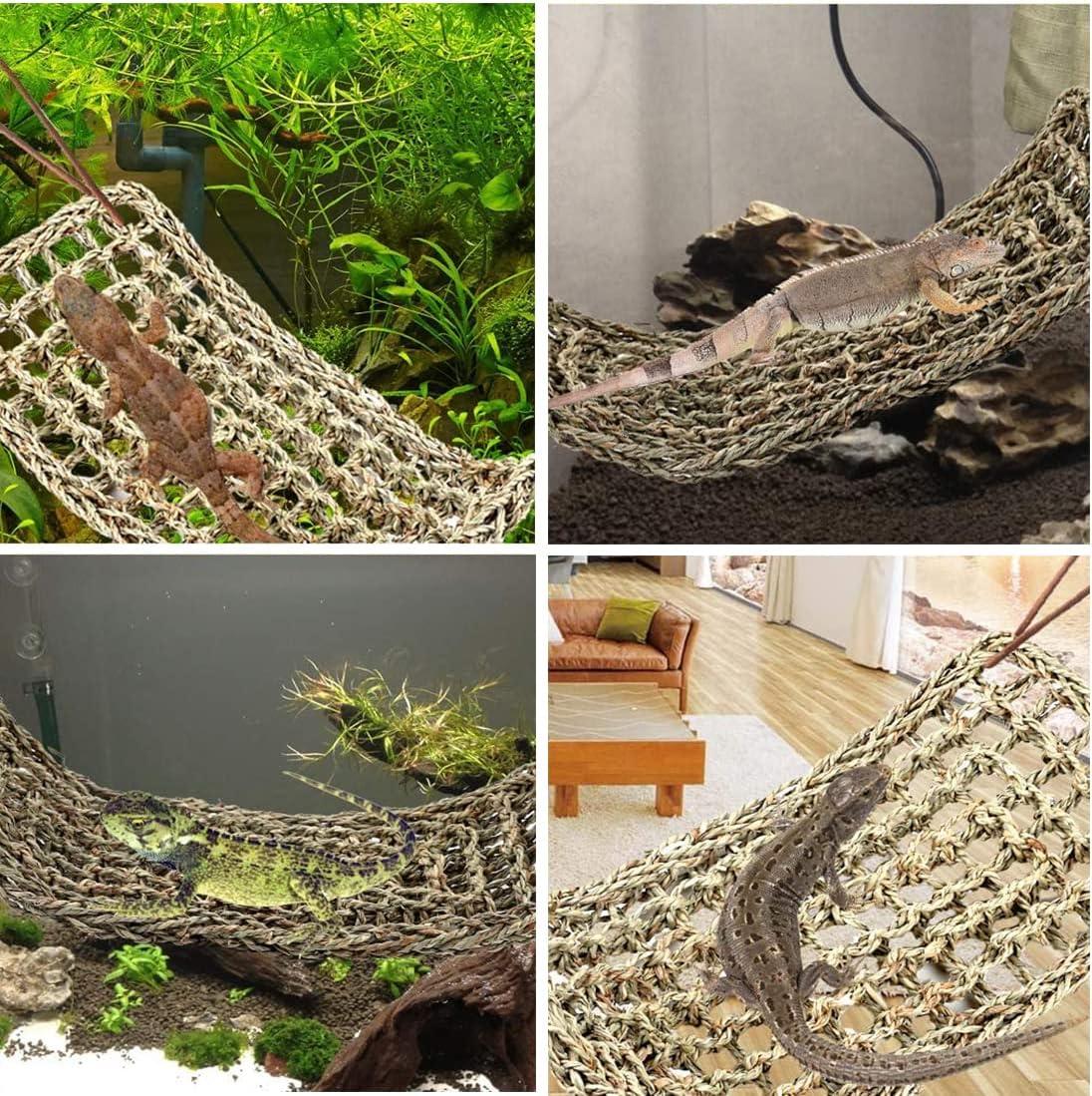 TeTupGa Reptile Lizard Lounger Bearded Dragon Hammock Natural Seagrass ...
