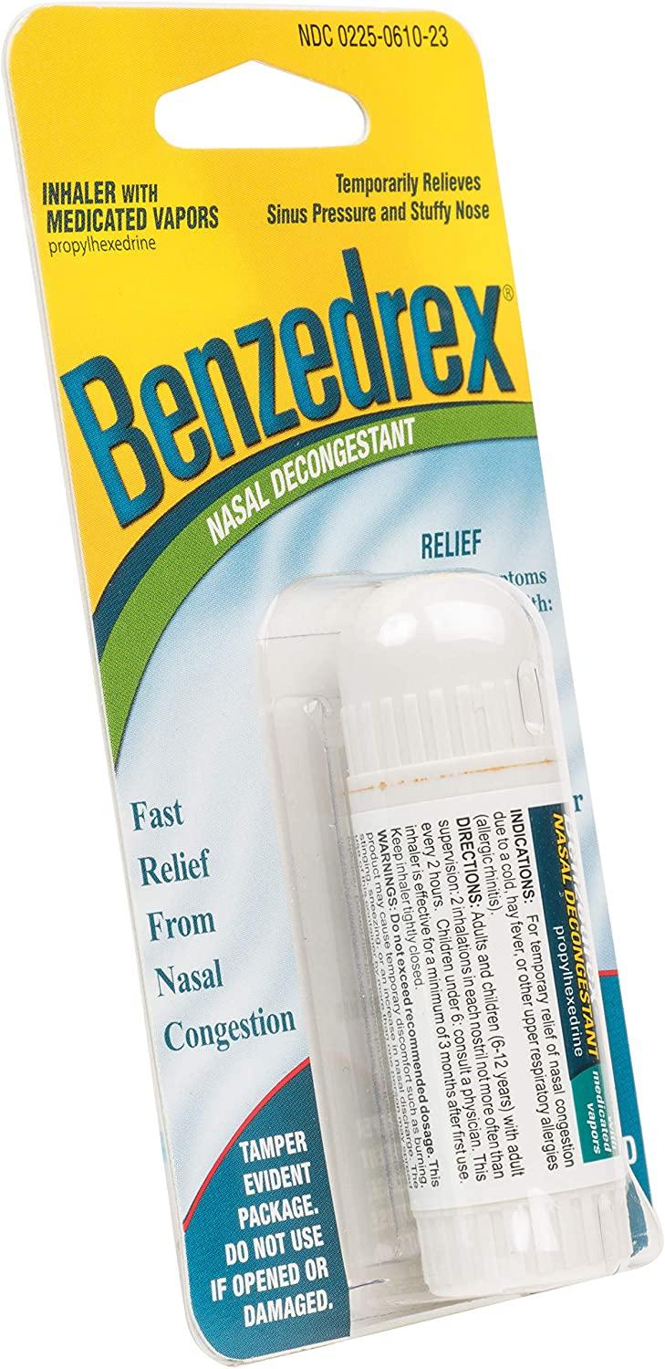 Benzedrex Nasal Decongestant Inhaler - Fast Relief - 1 Count (Pack of 1)