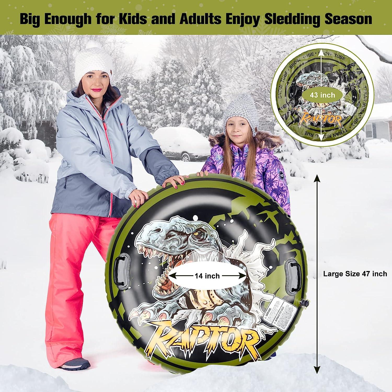 FDSPDO 47 Inch Inflatable Snow Tube for Kids and Adults - Heavy Duty ...